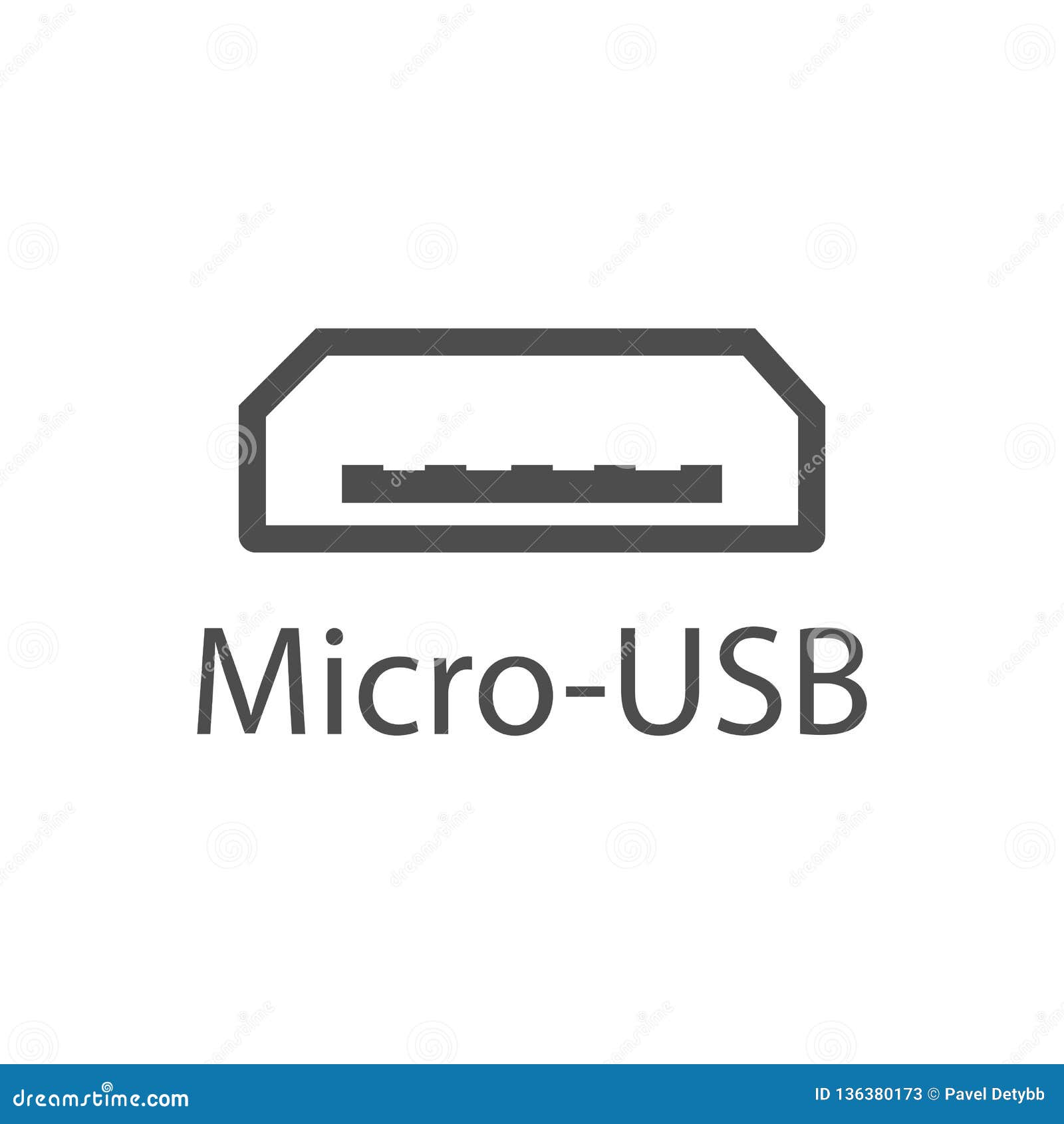 Usb Port Icon. Micro-USB Sign. Vector Illustration, Flat Design Stock ... Usb Port Icon. Micro-USB Sign. Vector Illustration, Flat Design Stock ...