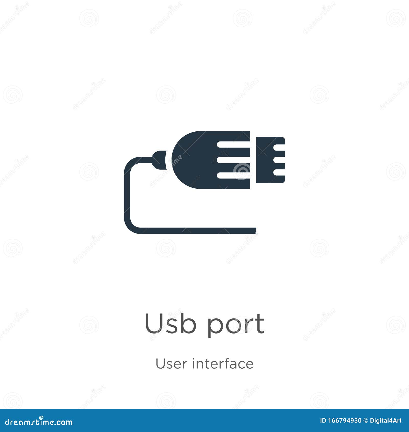 Usb Port Icon Vector. Trendy Flat Usb Port Icon from User Interface ...