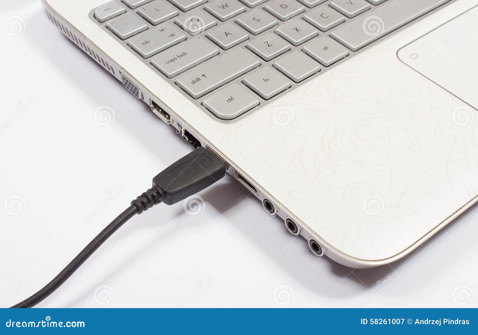 USB port of a laptop stock image. Image of information - 58261007