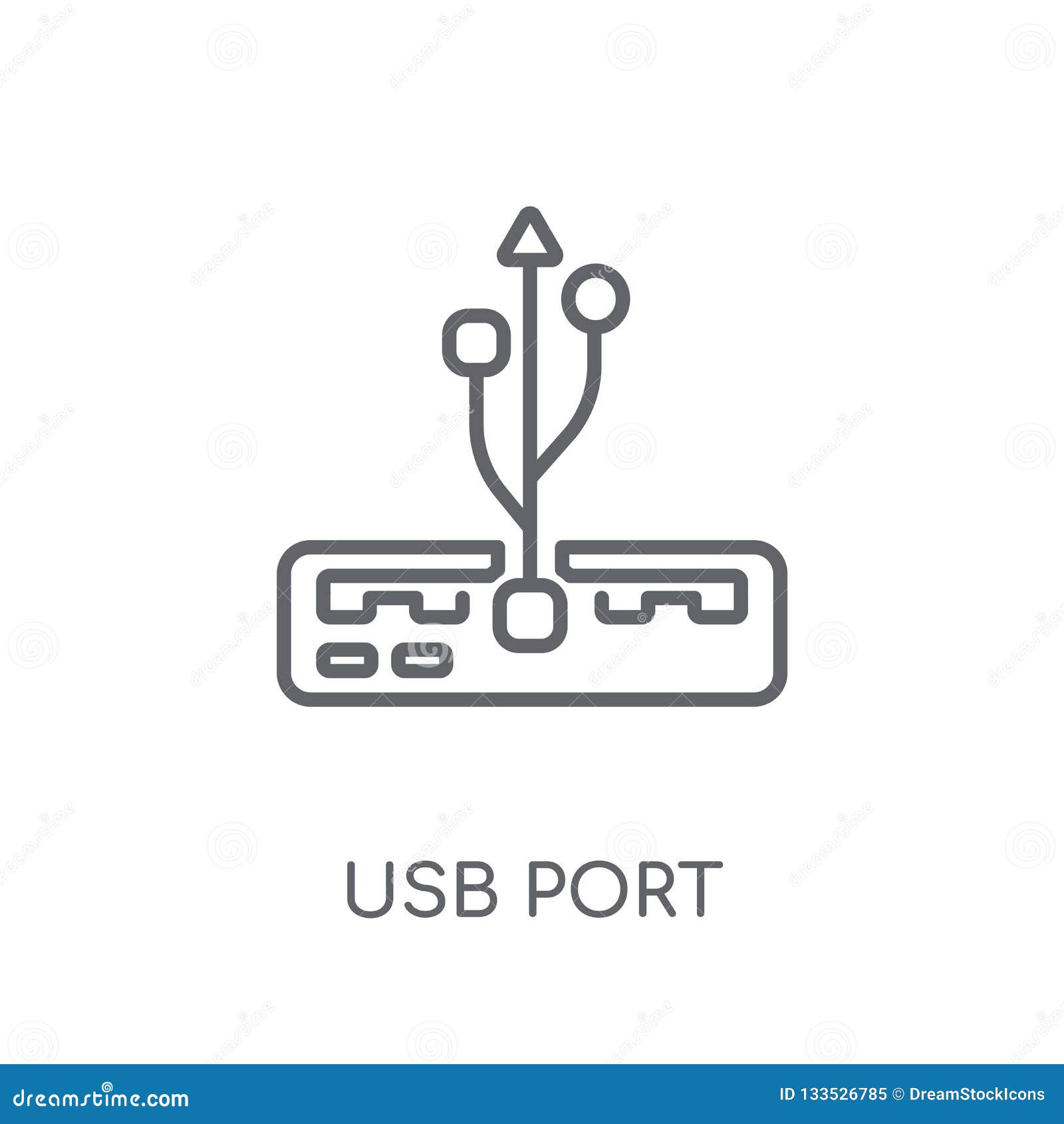 Usb Port Linear Icon. Modern Outline Usb Port Logo Concept on Wh Stock ...