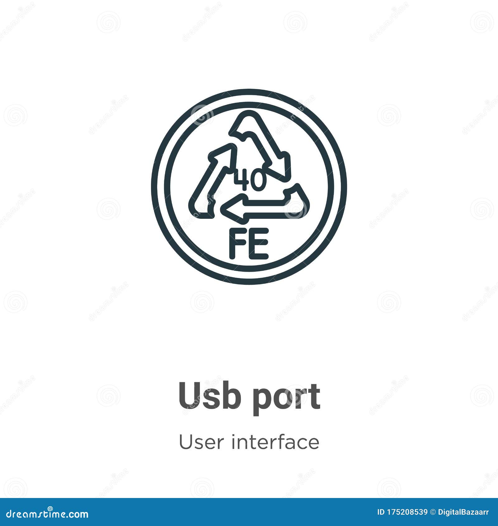 Usb Port Outline Vector Icon. Thin Line Black Usb Port Icon, Flat ...