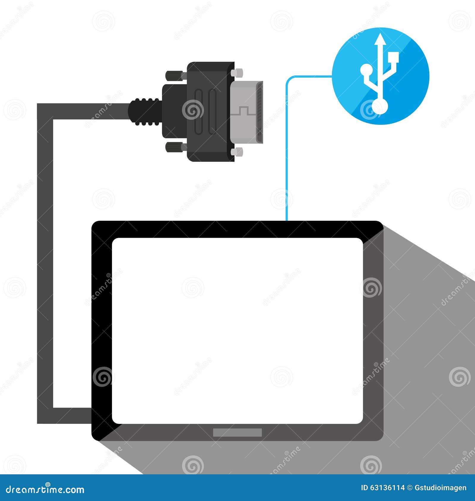 USB Portable Memory or Cable Stock Illustration - Illustration of ...