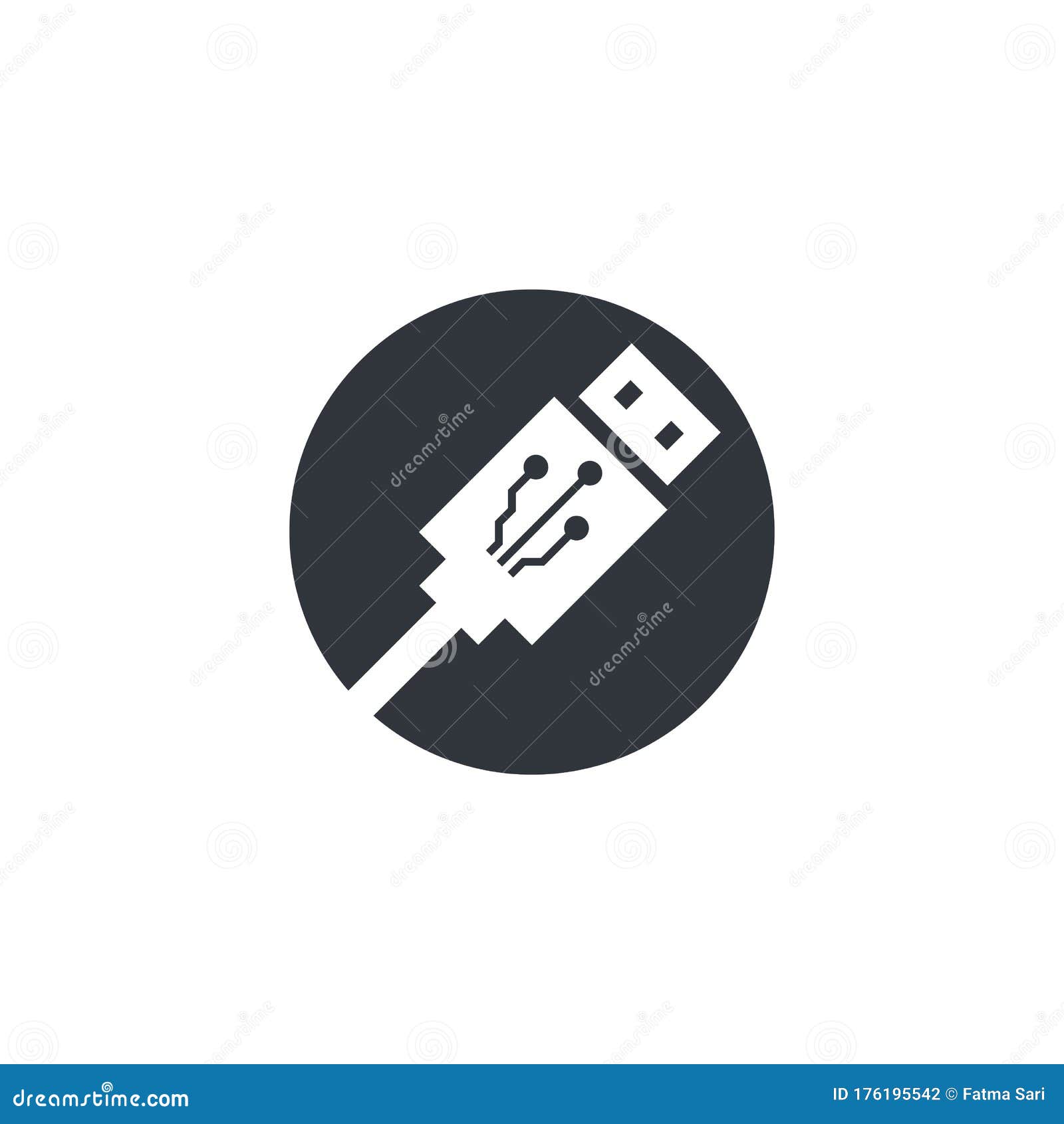 Usb portable storage logo stock vector. Illustration of cable - 176195542