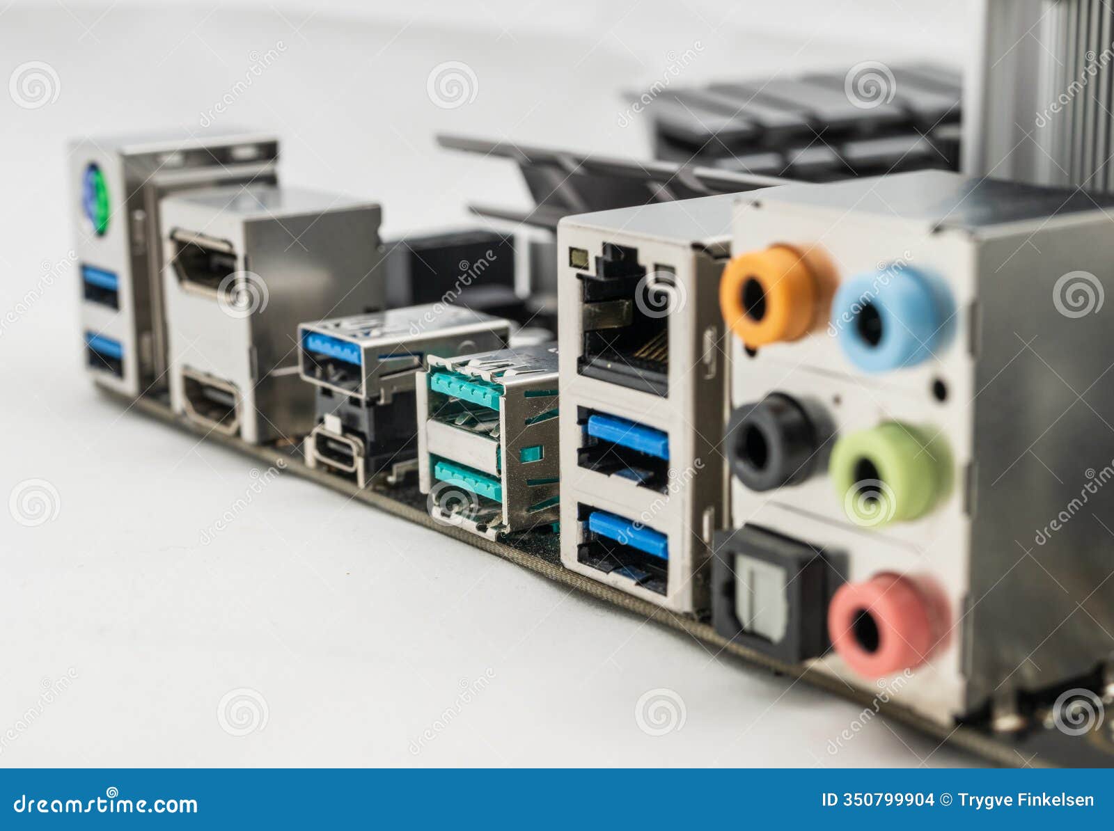 USB Ports of a Computer Motherboard.. Stock Photo - Image of processor ...