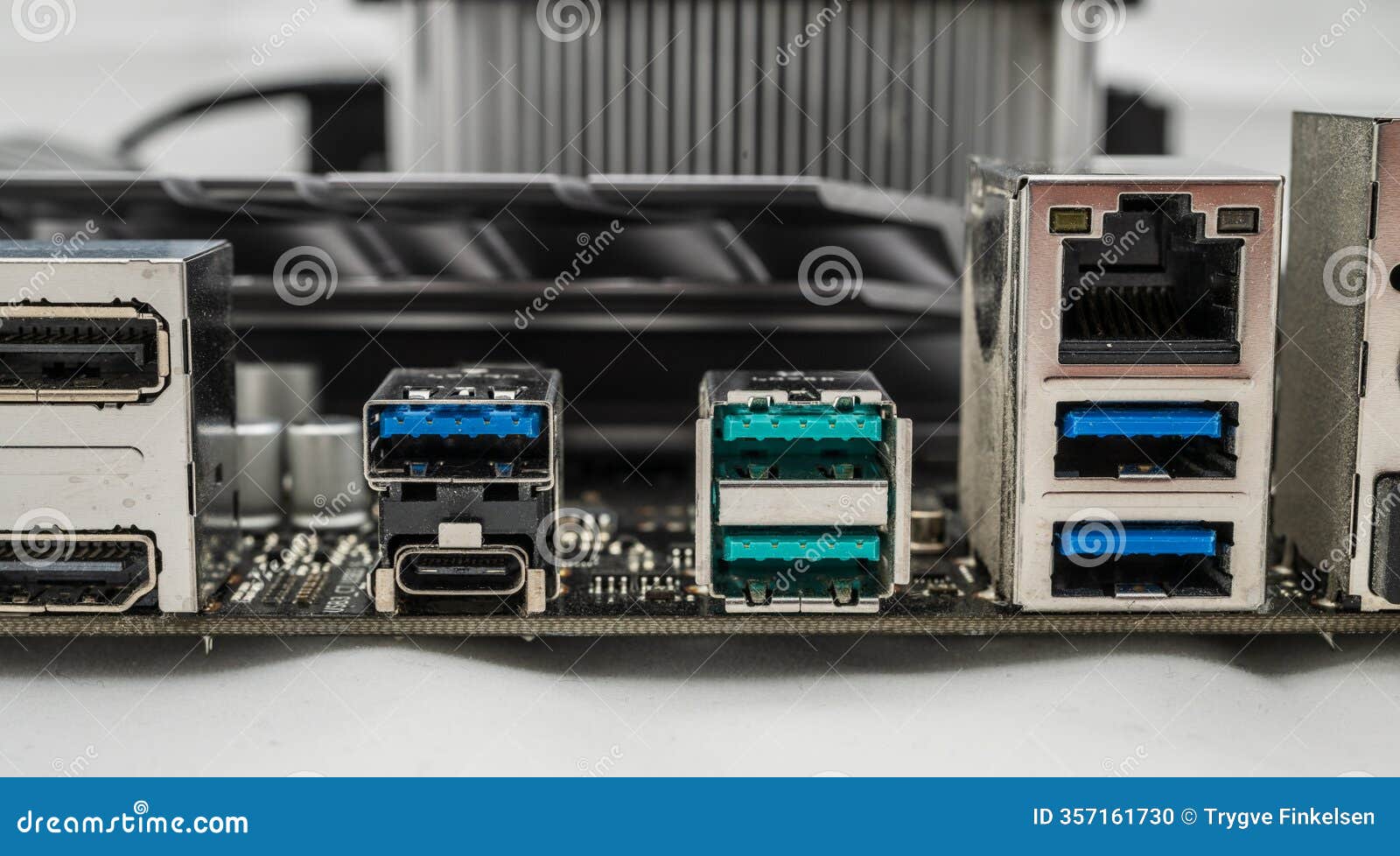 USB Ports of a Computer Motherboard.. Stock Photo - Image of connection ...