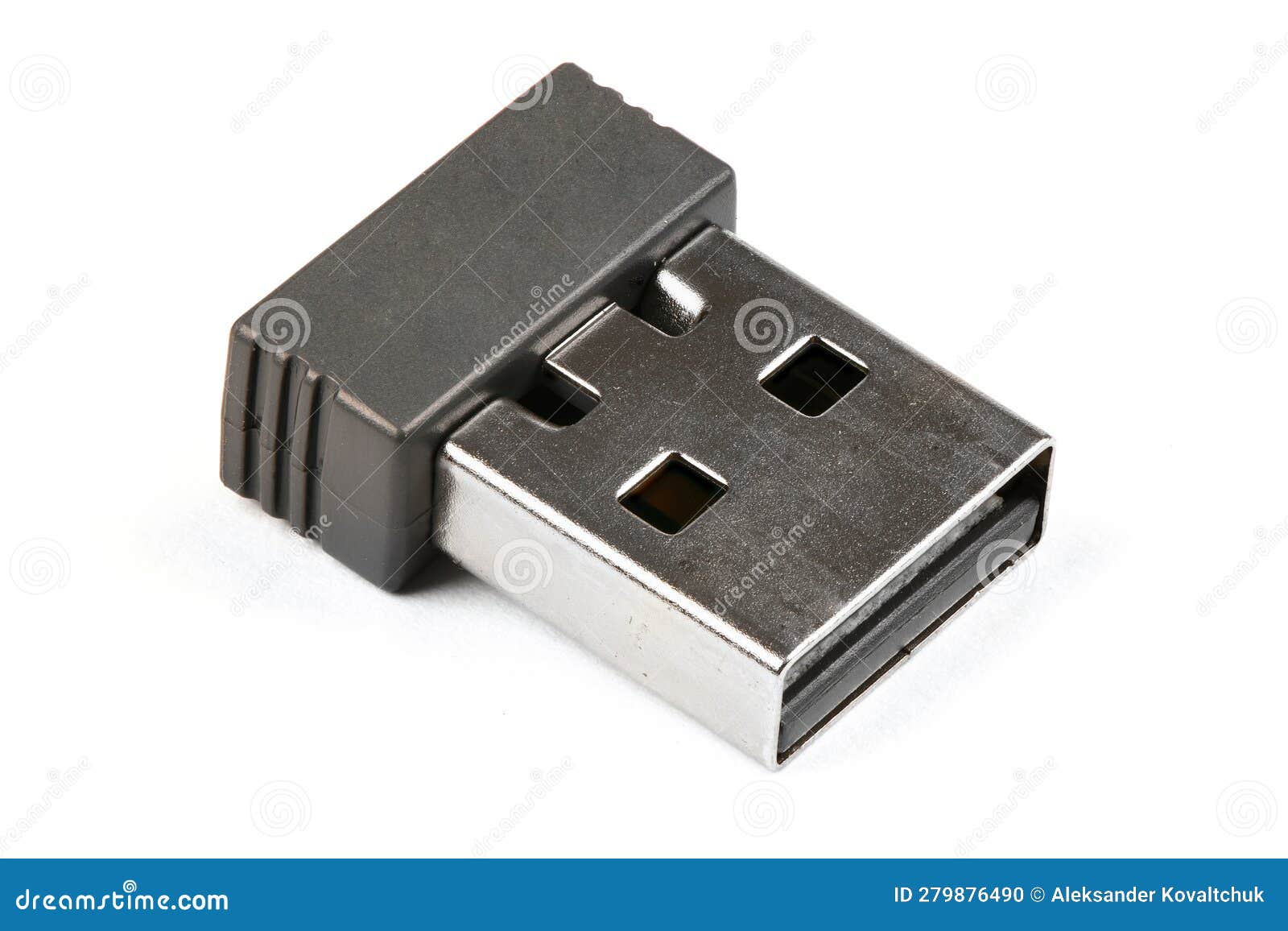 USB Receiver for Wireless Computer Mouse on a White Background. Side ...