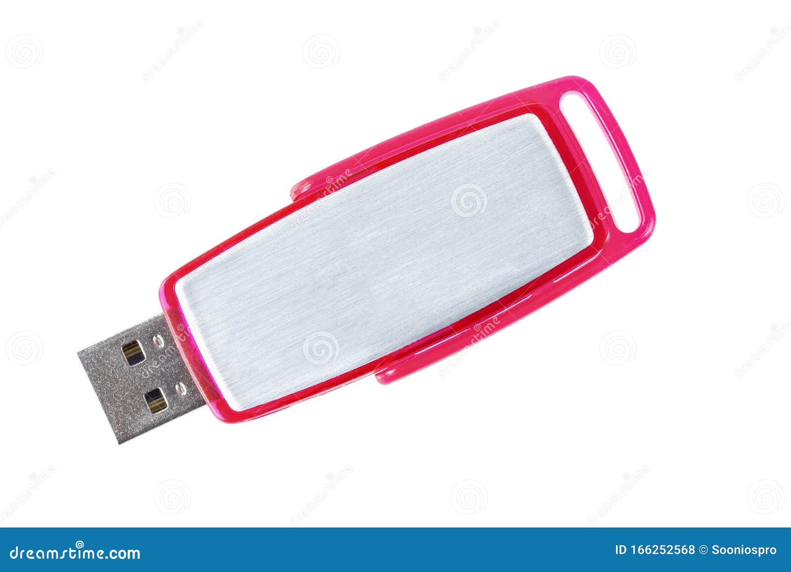USB Red and Metalic Flash Drive Stock Photo - Image of white, silver ...