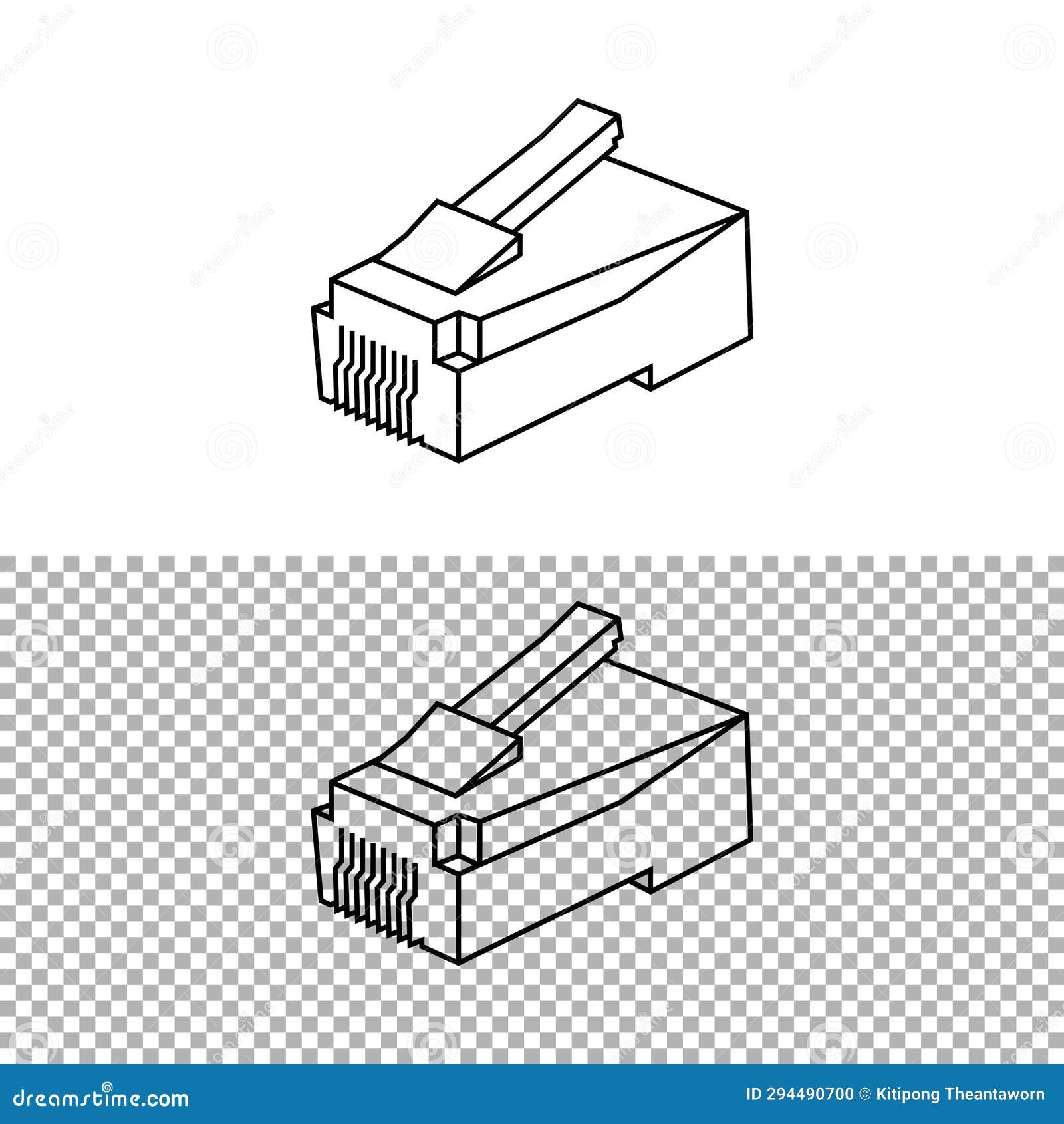 Network and Ethernet Cable. RJ45 Modular Plugs for Solid Cat5, RJ45 ...