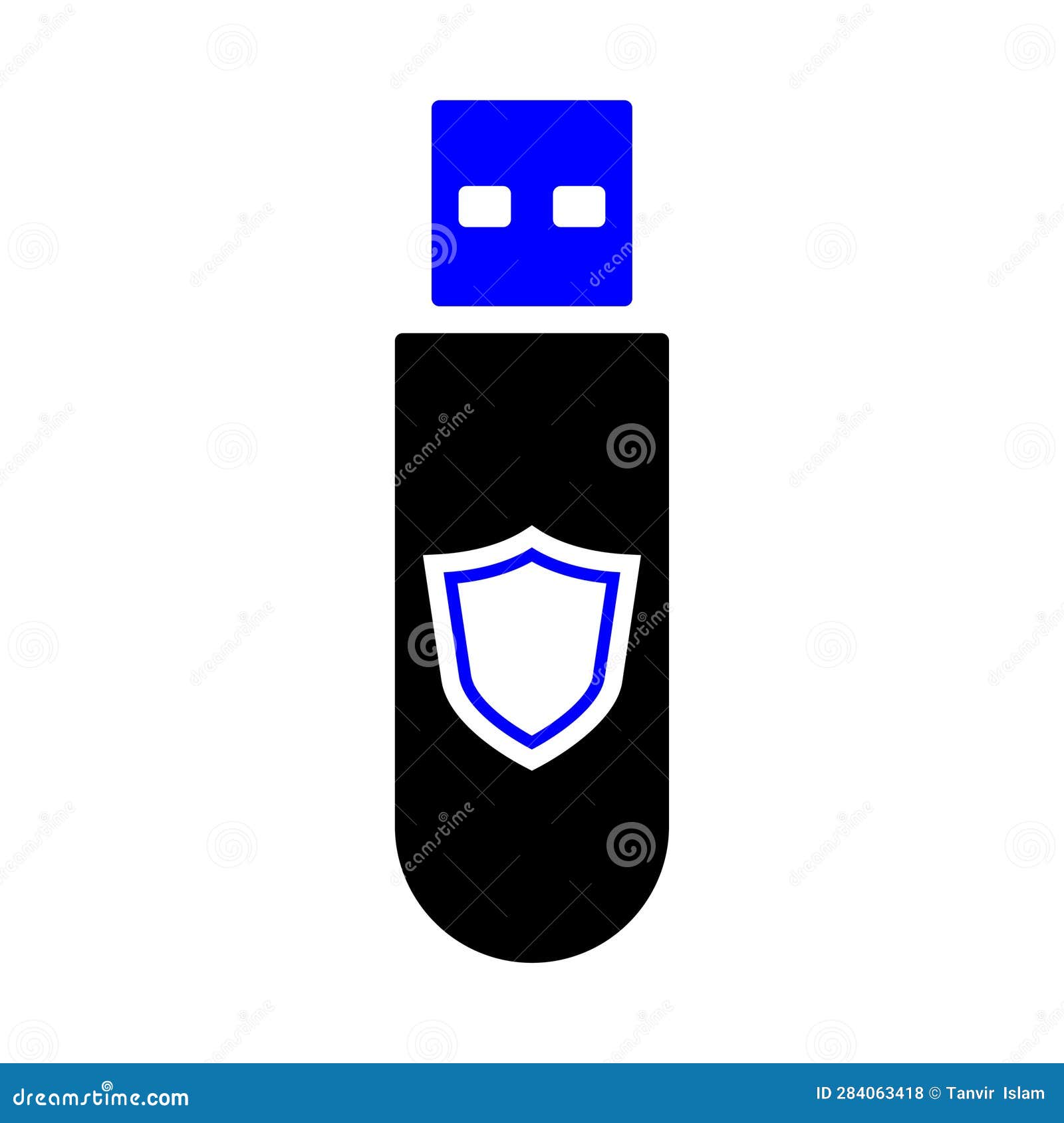 USB Security Icon stock vector. Illustration of bangladesh - 284063418
