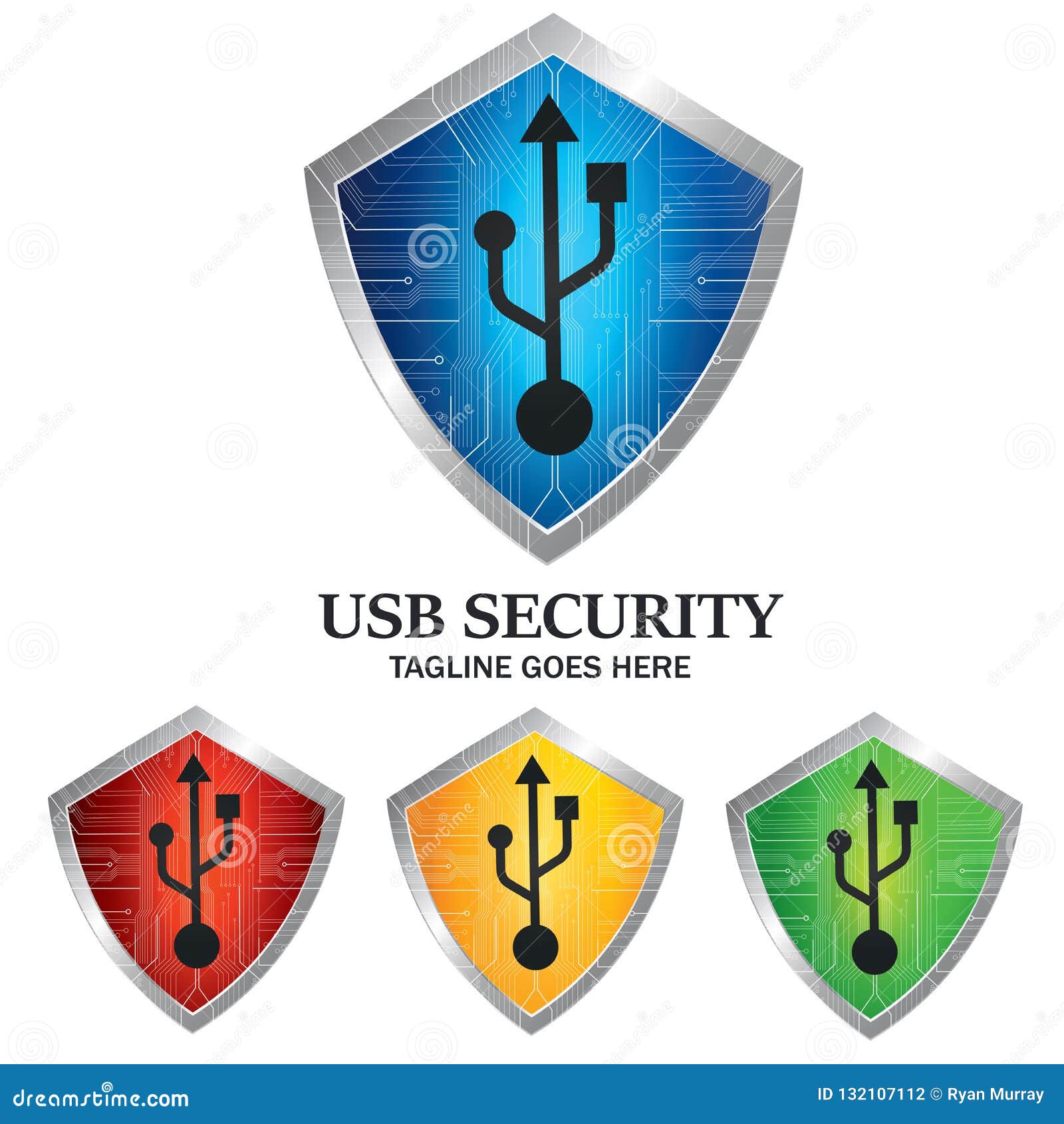 USB Security Shield Protection Emblem Logo Vector Design Stock Vector ...