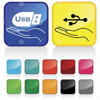 USB sign stock vector. Illustration of audio, button - 12079075