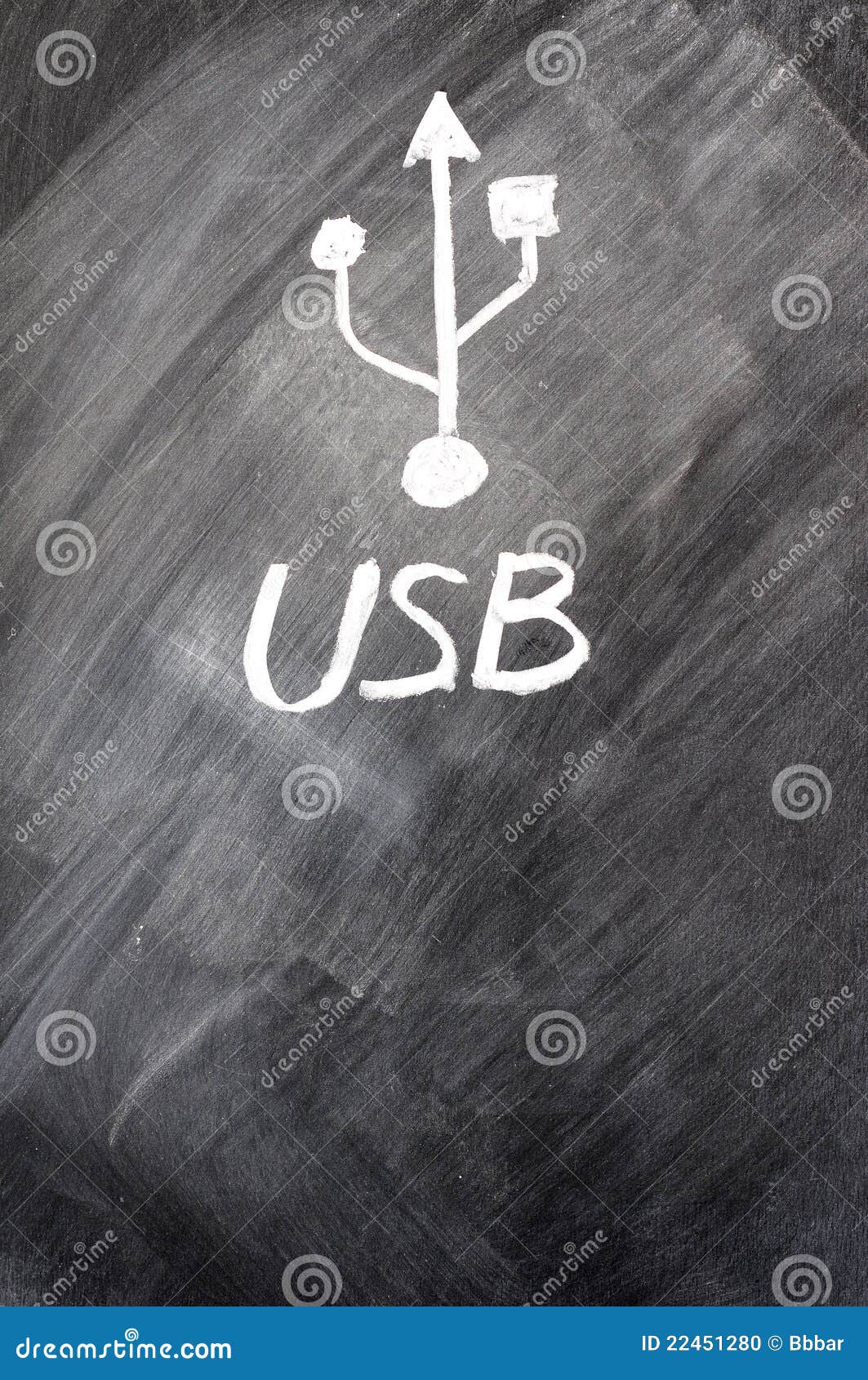 Usb Sign Drawn on Blackboard Stock Photo - Image of concept, icon: 22451280