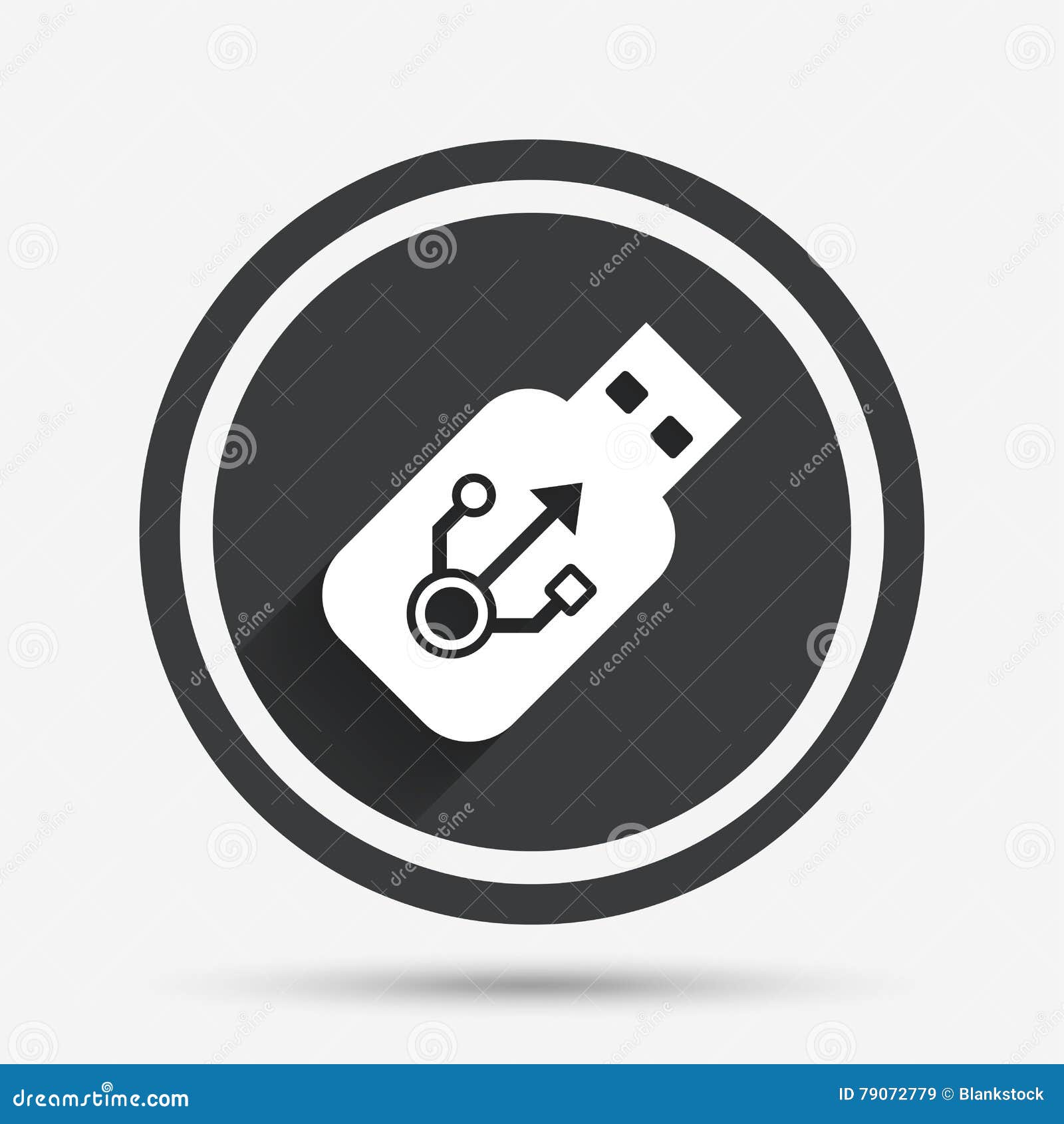 Usb Sign Icon. Usb Flash Drive Stick Symbol Stock Vector - Illustration ...