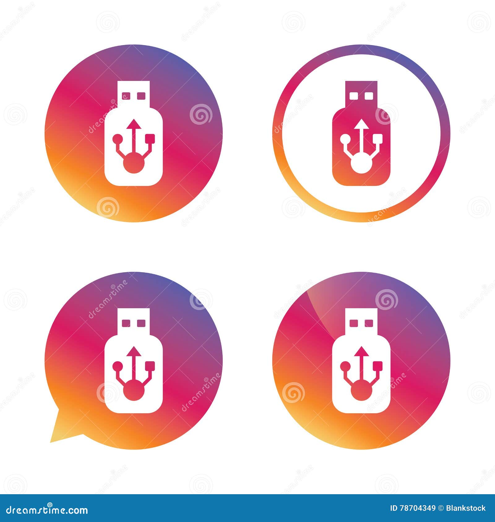 Usb Sign Icon. Usb Flash Drive Stick Symbol Stock Vector - Illustration ...