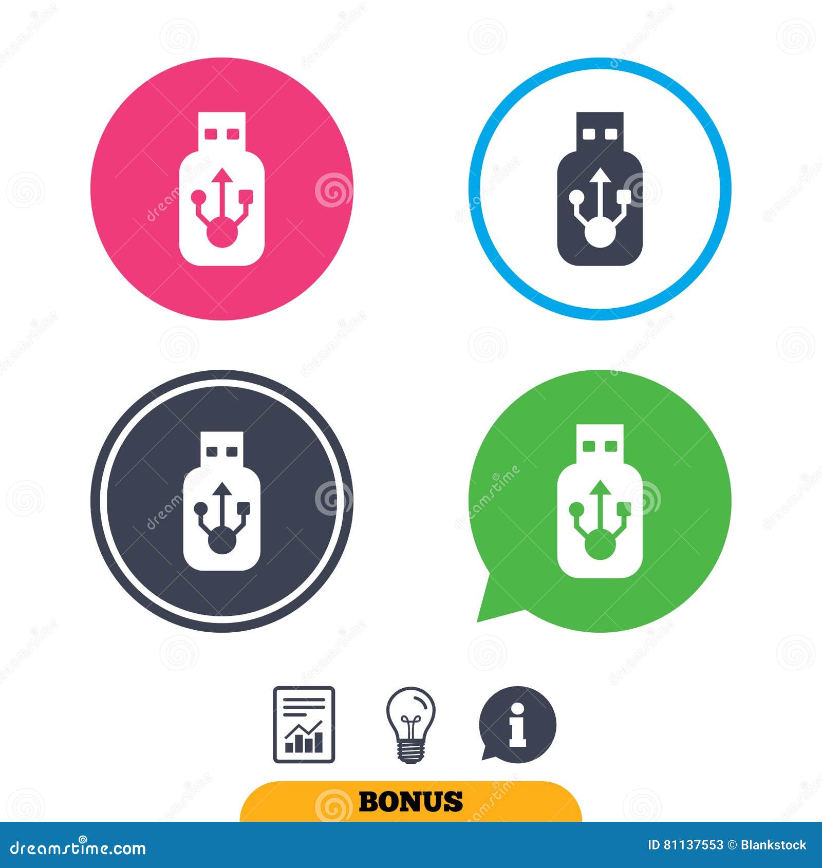 Usb Sign Icon. Usb Flash Drive Stick Symbol Stock Vector - Illustration ...