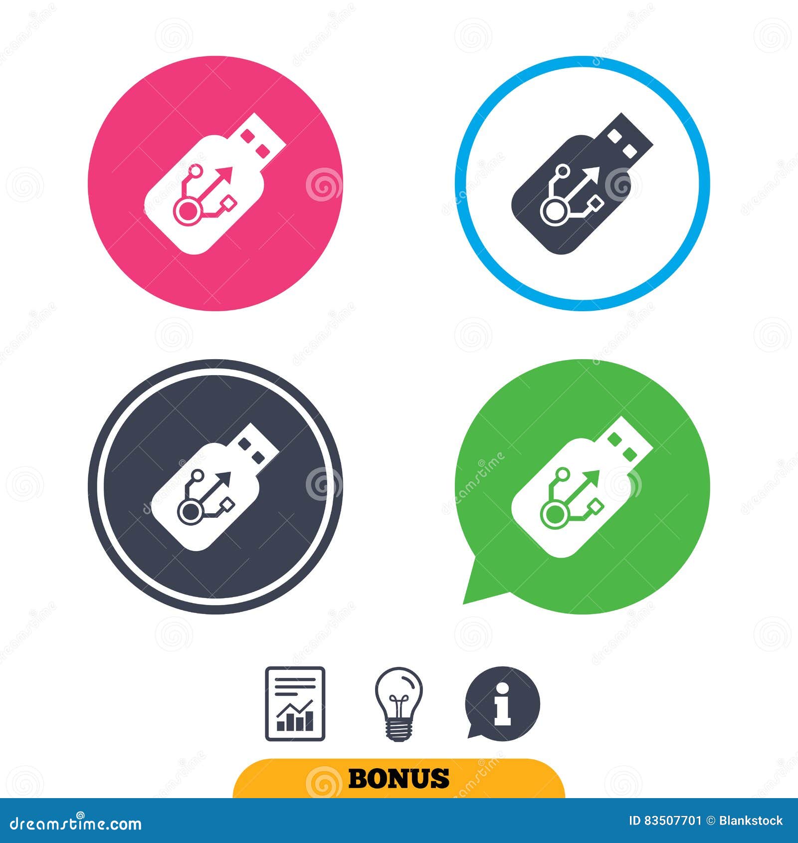 Usb Sign Icon. Usb Flash Drive Stick Symbol Stock Vector - Illustration ...