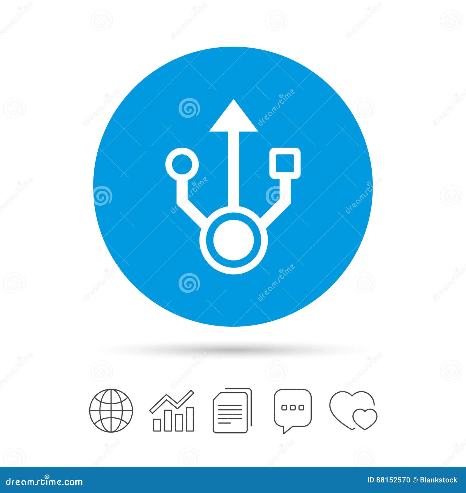 Usb Sign Icon. Usb Flash Drive Symbol Stock Vector - Illustration of ...