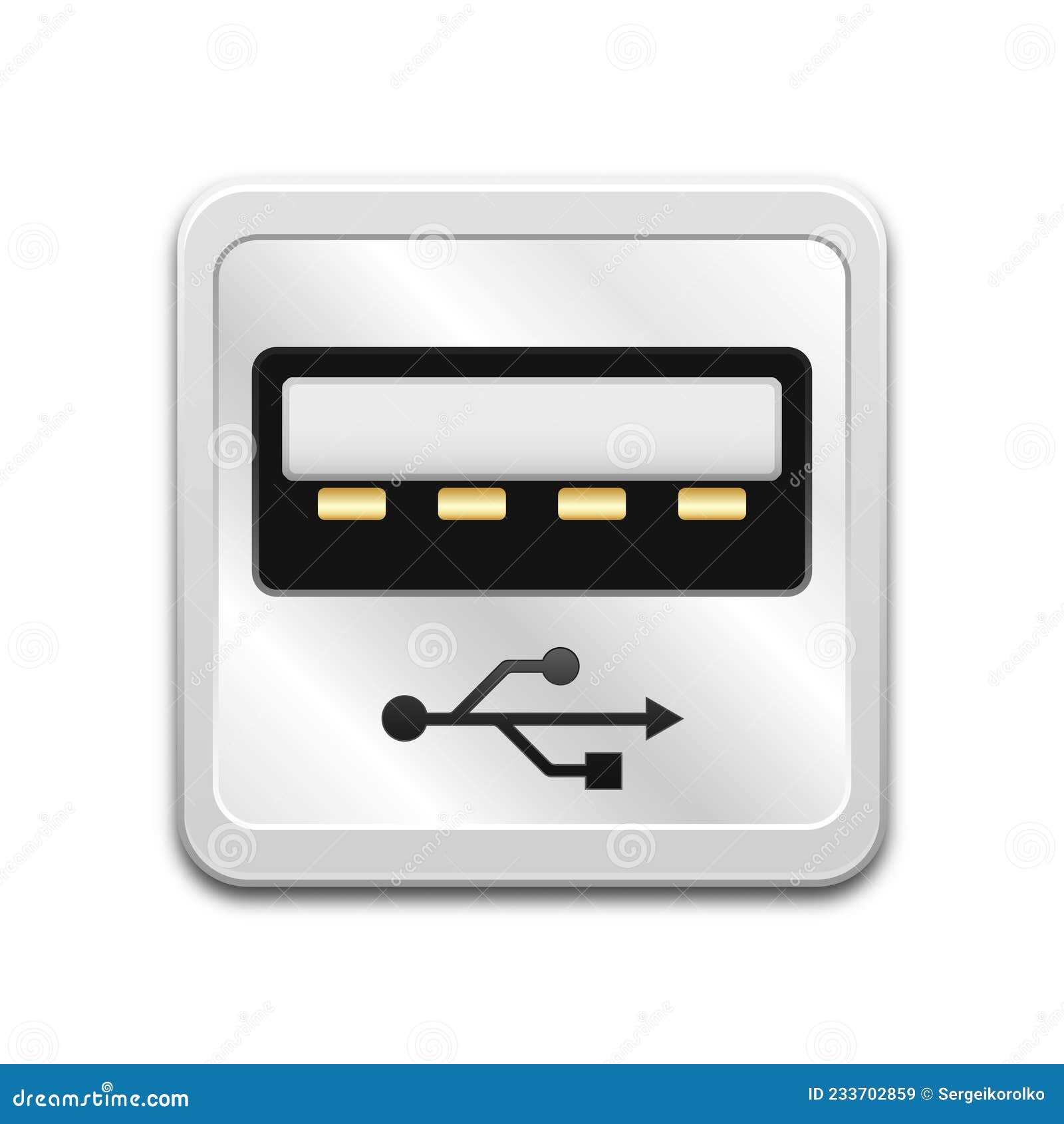 Vector USB socket icon stock vector. Illustration of equipment - 233702859