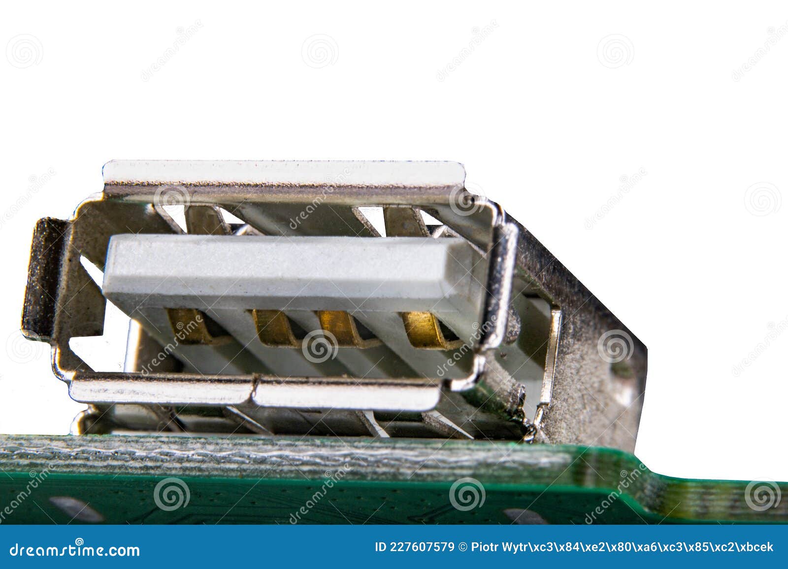 USB Socket Mounted on the Integrated Board. Close-up View of an ...