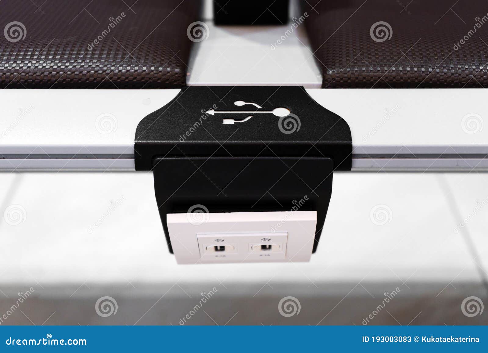 USB Sockets in the Seats in the Airport Lounge Stock Image - Image of ...