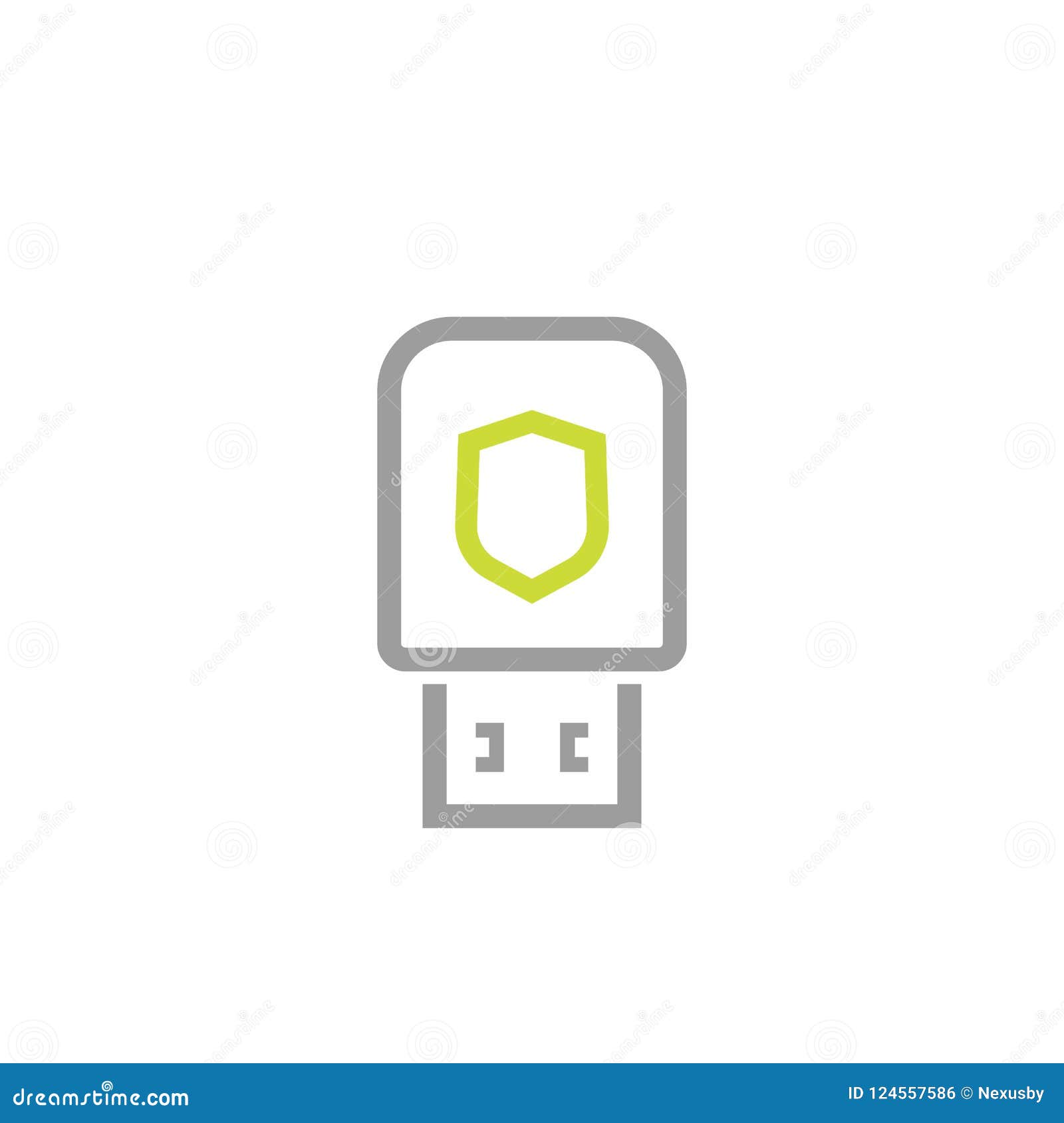 Usb Stick, Data Protection, Security Key Icon Stock Vector ...