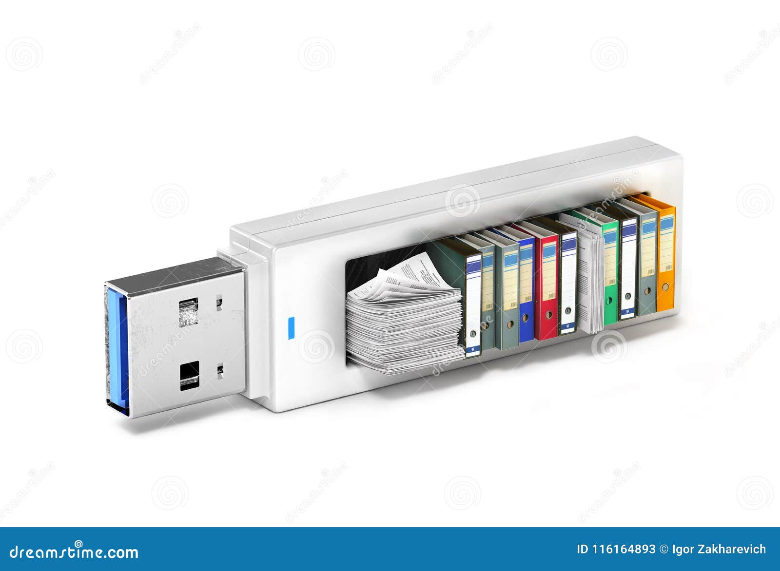 Folders With Paper Sheet And Download Arrow Vector Illustration ...