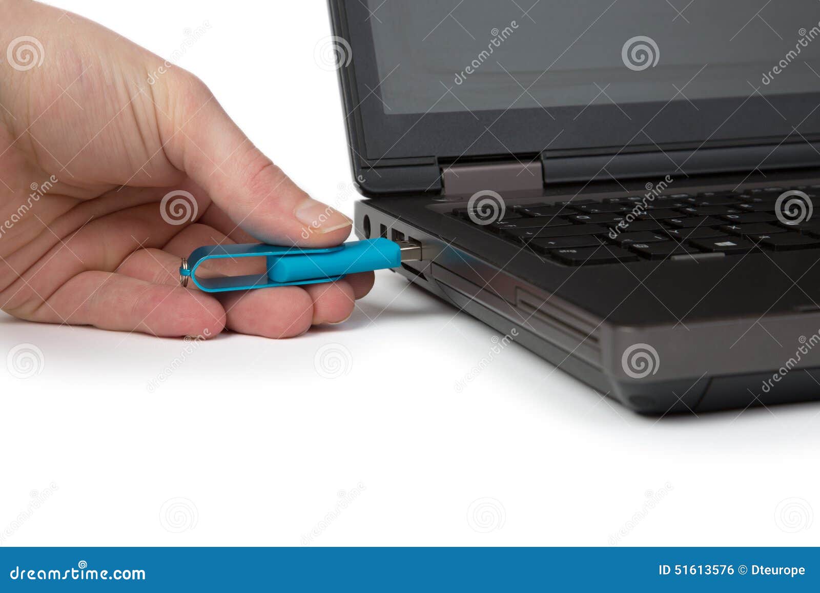 USB Stick Inserted into a Notebook Stock Photo - Image of information ...