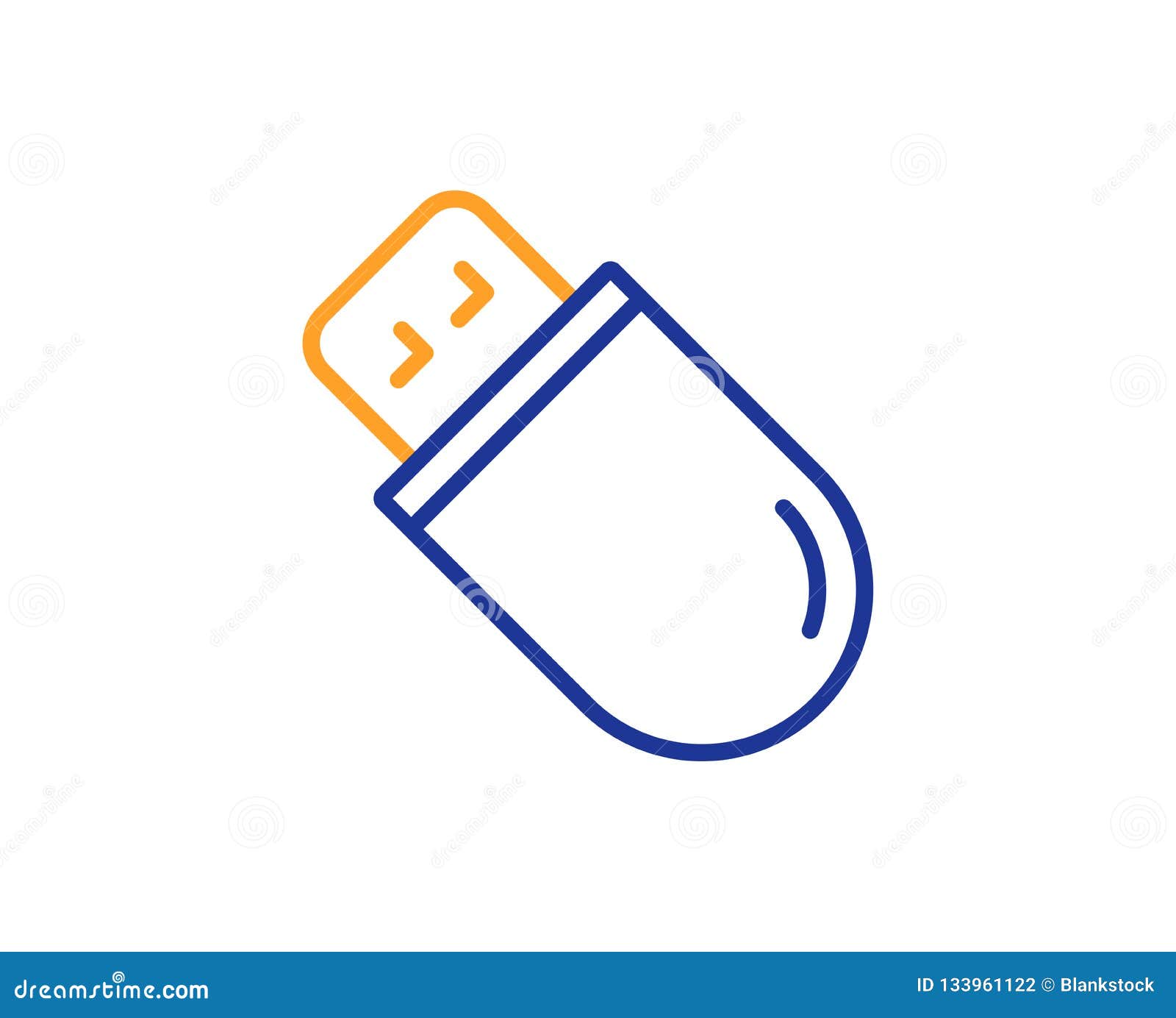 Usb Stick Line Icon Computer Memory Component Sign Data Storage