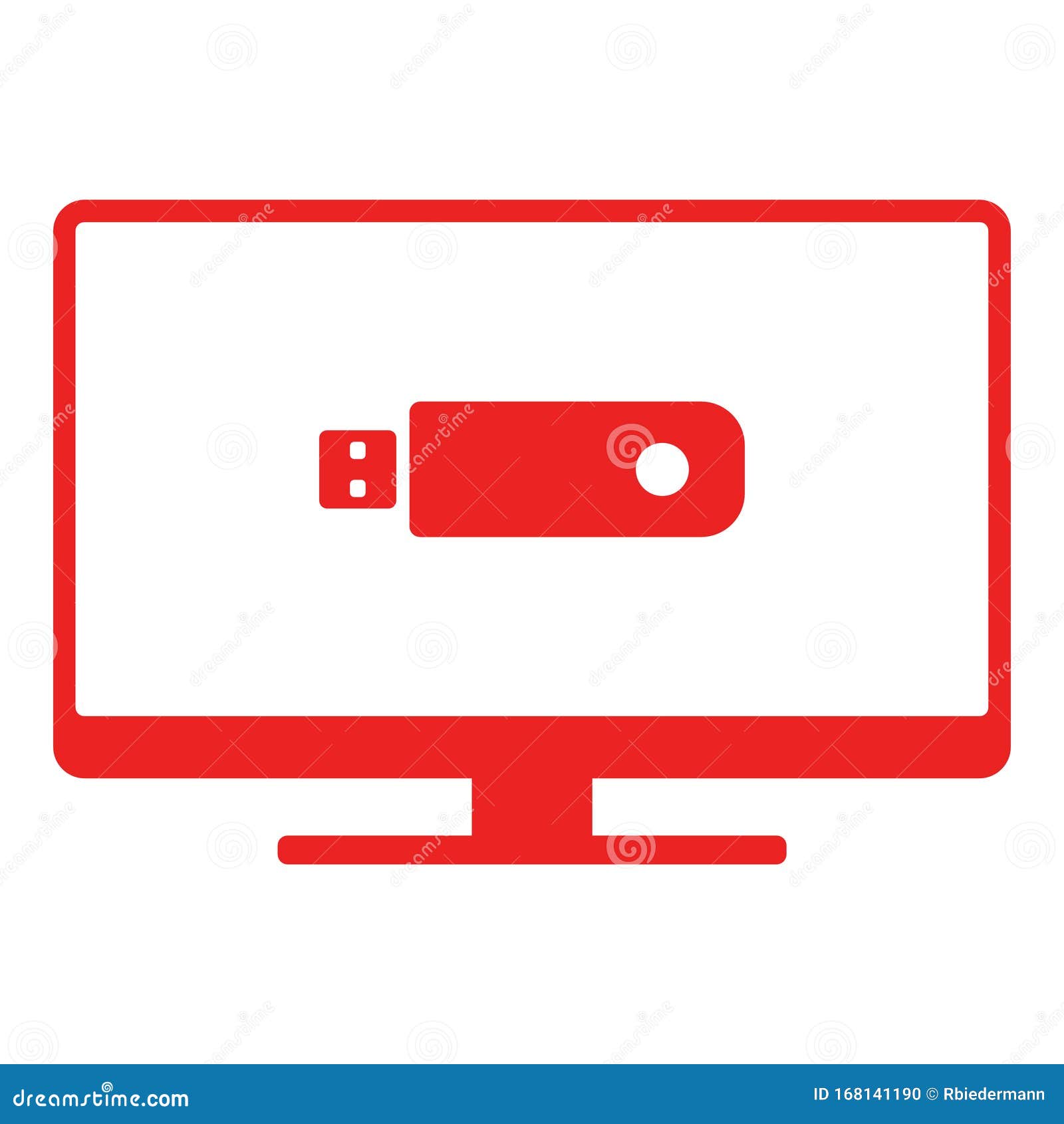 USB stick and screen stock vector. Illustration of display - 168141190
