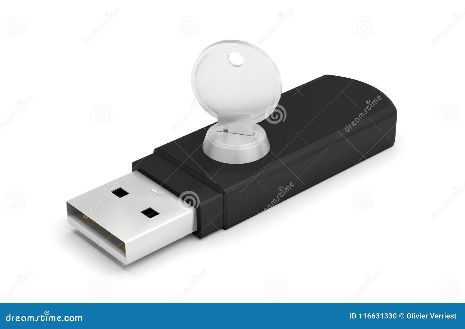 USB stick security key stock illustration. Illustration of password ...