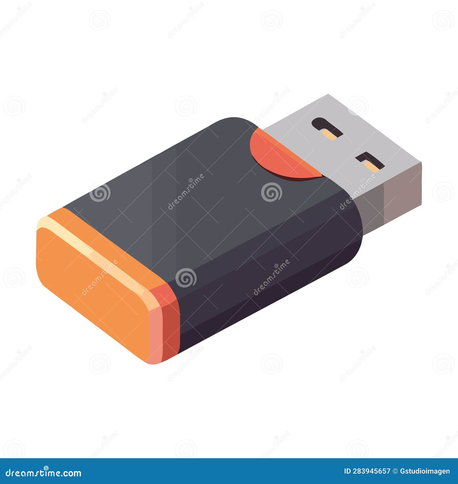 USB Stick Symbolizes Data Backup and Storage Stock Vector ...