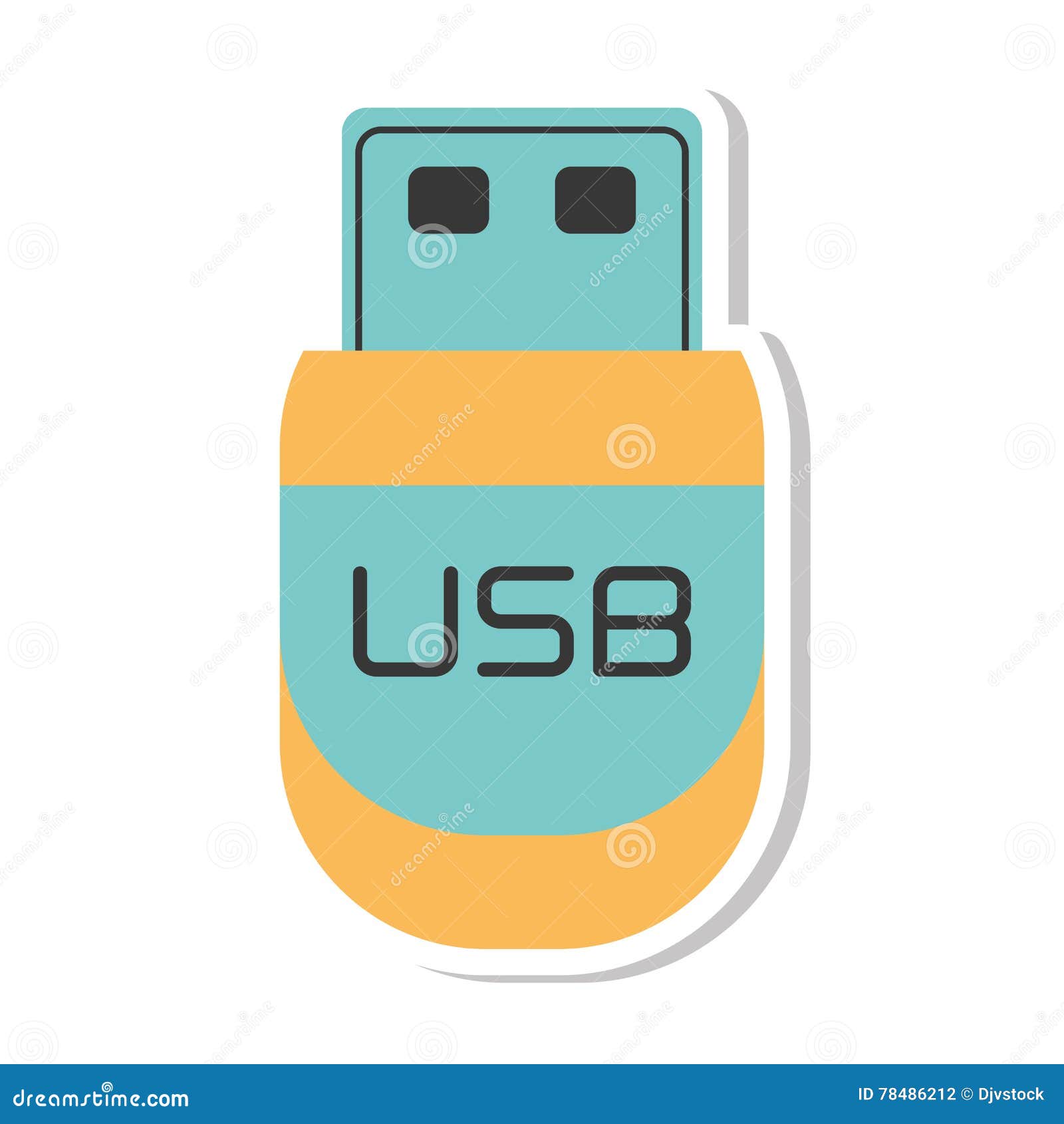 Usb Storage Device Isolated Icon Stock Vector - Illustration of icon ...