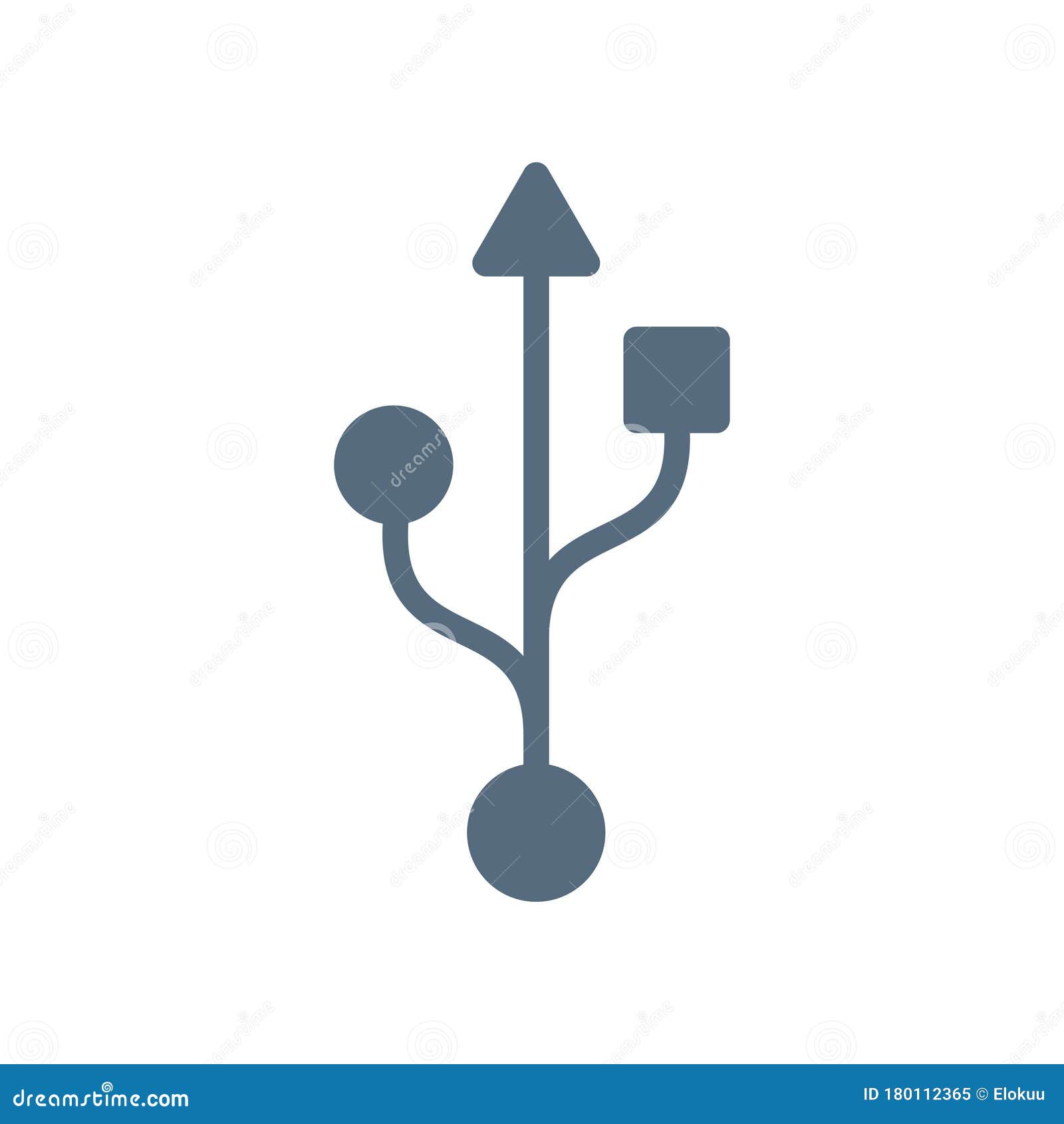 USB Symbol Icon Isolated on White Background Stock Vector ...