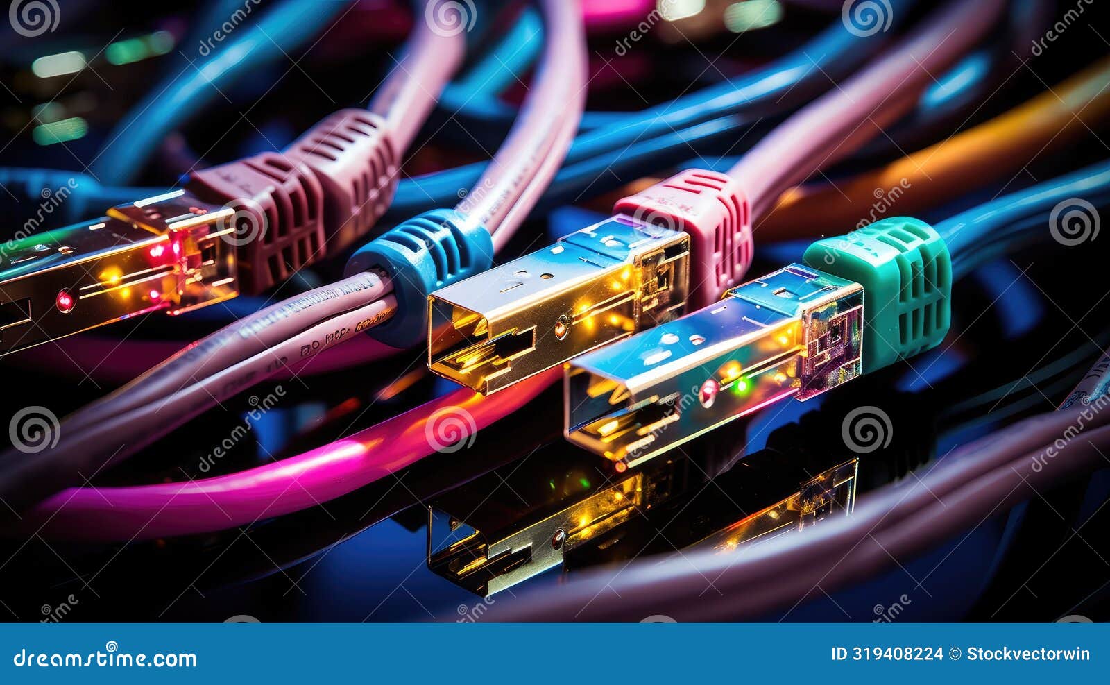 Usb tech cables stock illustration. Illustration of charging - 319408224