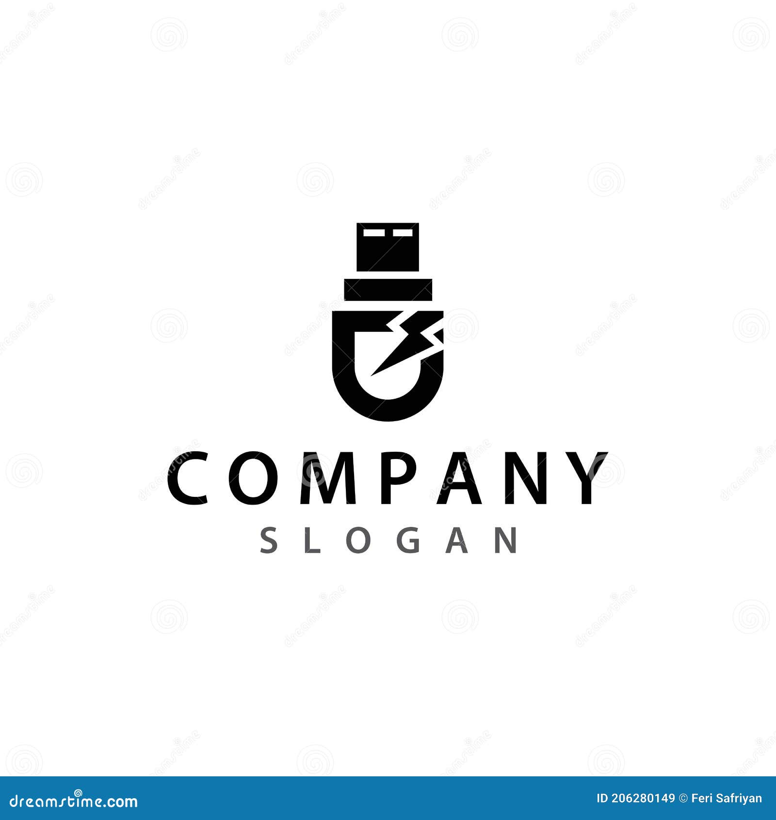 USB tech logo template stock vector. Illustration of disk - 206280149