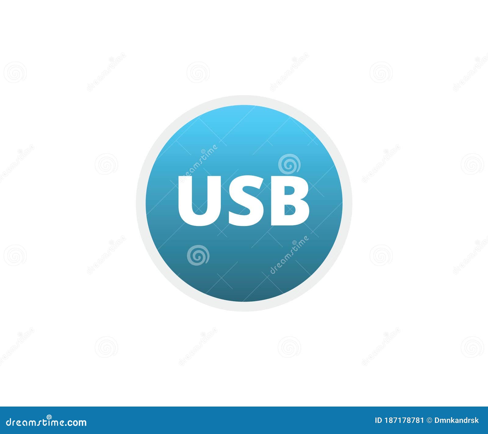 USB Technology Circle Shape Icon Stock Vector - Illustration of data ...