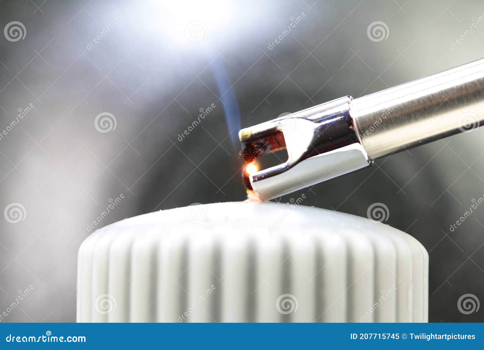 Tesla Lighter Ignites Candle Wick Stock Image - Image of stick, wick ...