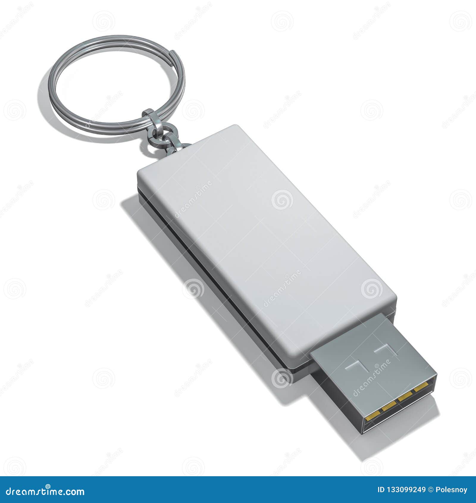 USB Thumb Drive Isolated on a White Background. 3D Stock Illustration ...