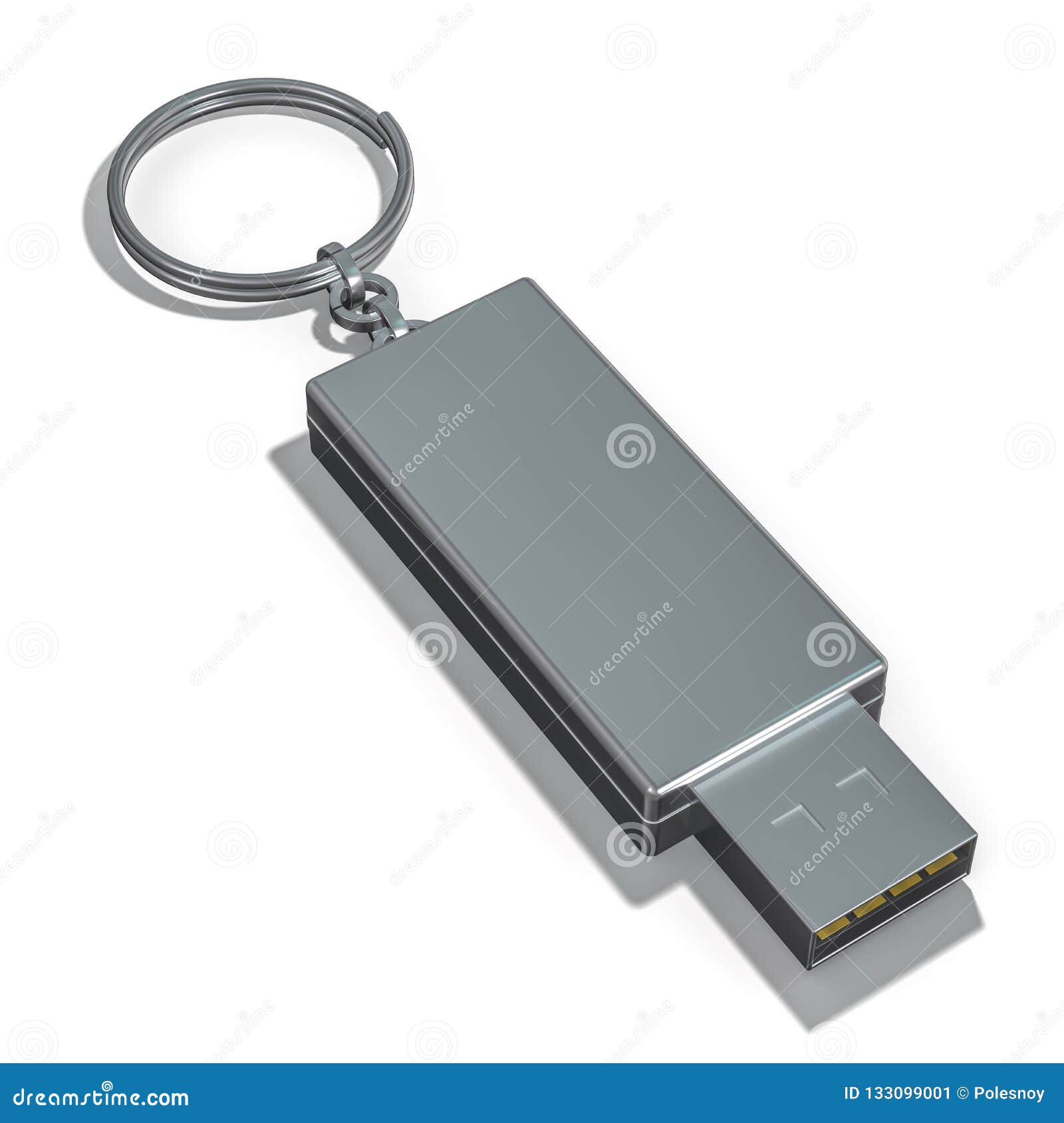 USB Thumb Drive Isolated on a White Background. 3D Stock Illustration ...