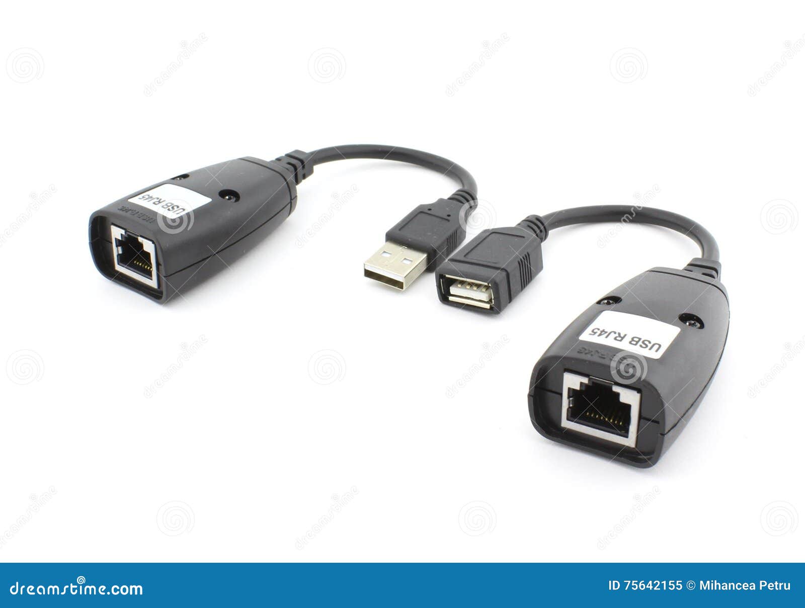 USB to UTP cable converter stock image. Image of technology - 75642155