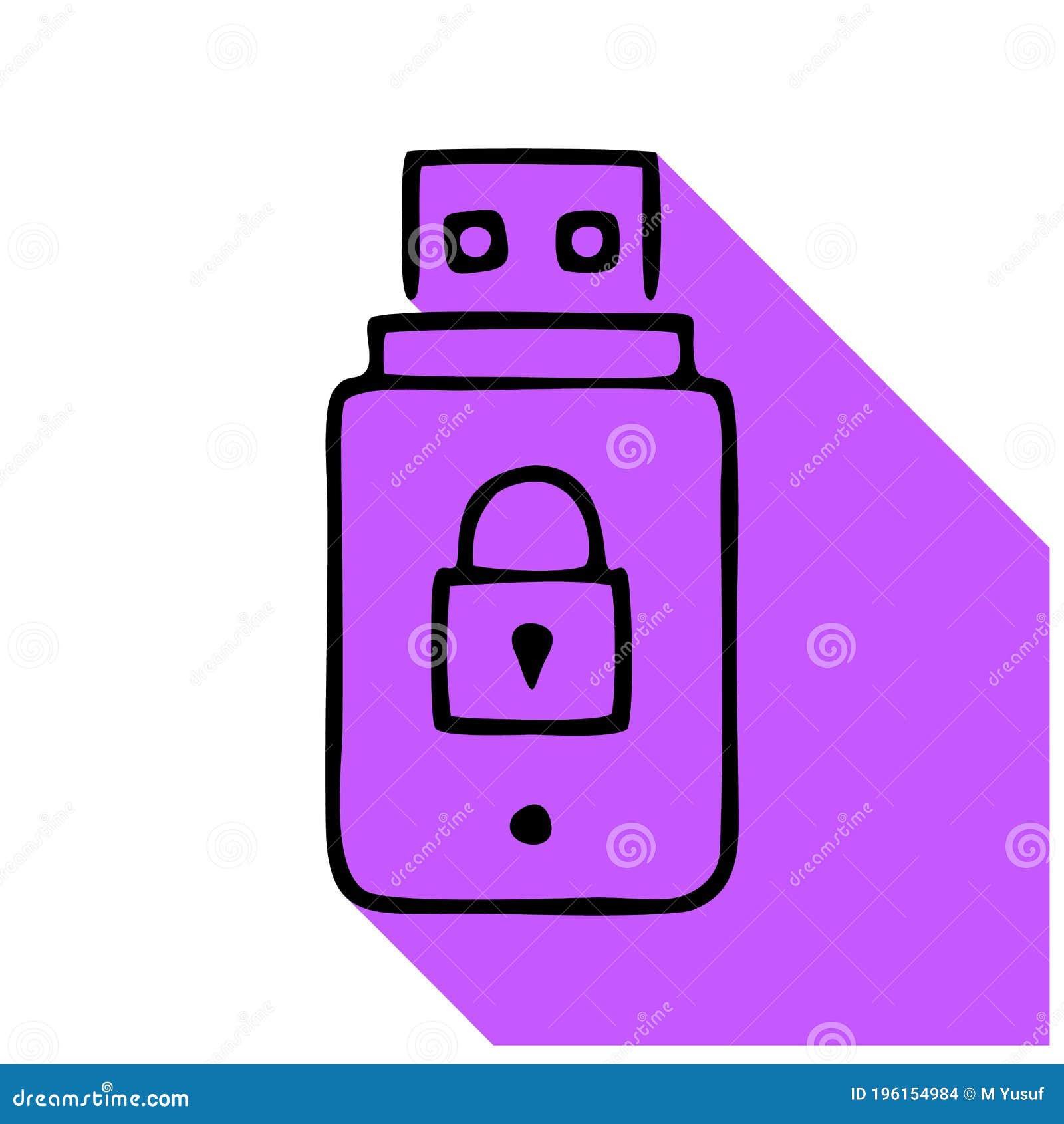 Usb Token, Identity Vector Flat Line Icon. Electronic Security Sign ...