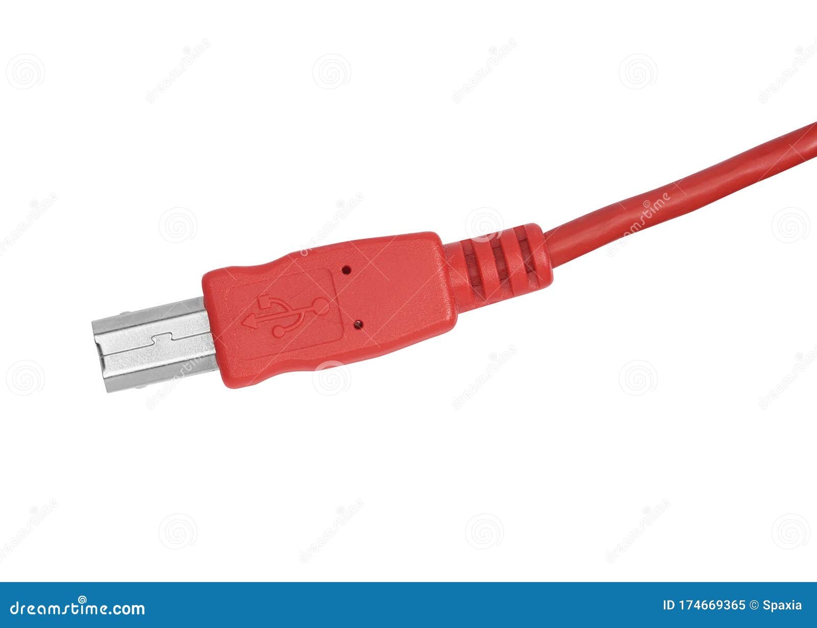 USB Type B Cable Plug Isolated on White Stock Image - Image of white ...