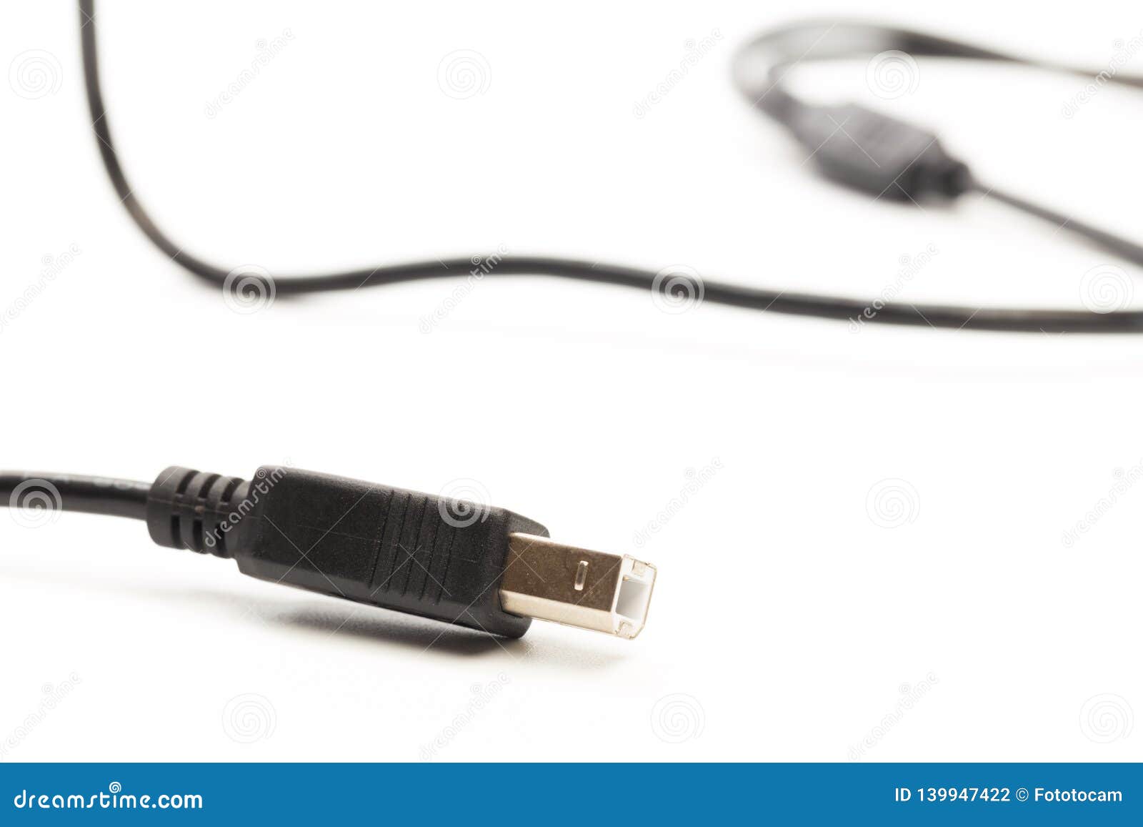 USB Type B Connector Isolated on White Background Stock Photo - Image ...