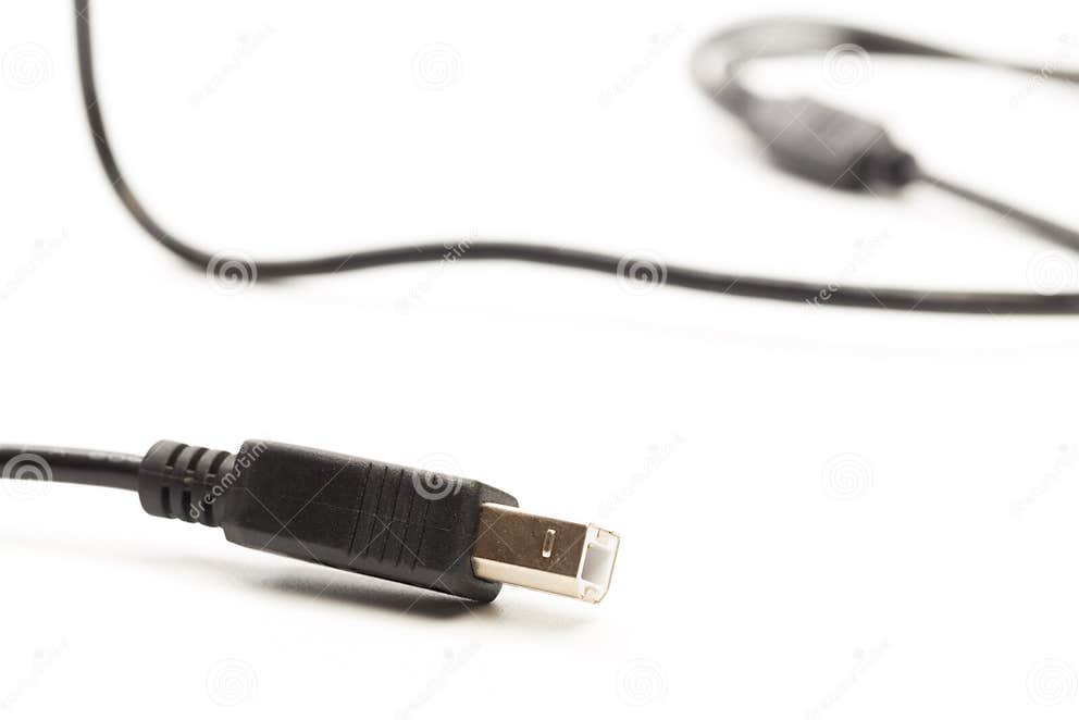 USB Type B Connector Isolated on White Background Stock Photo - Image ...