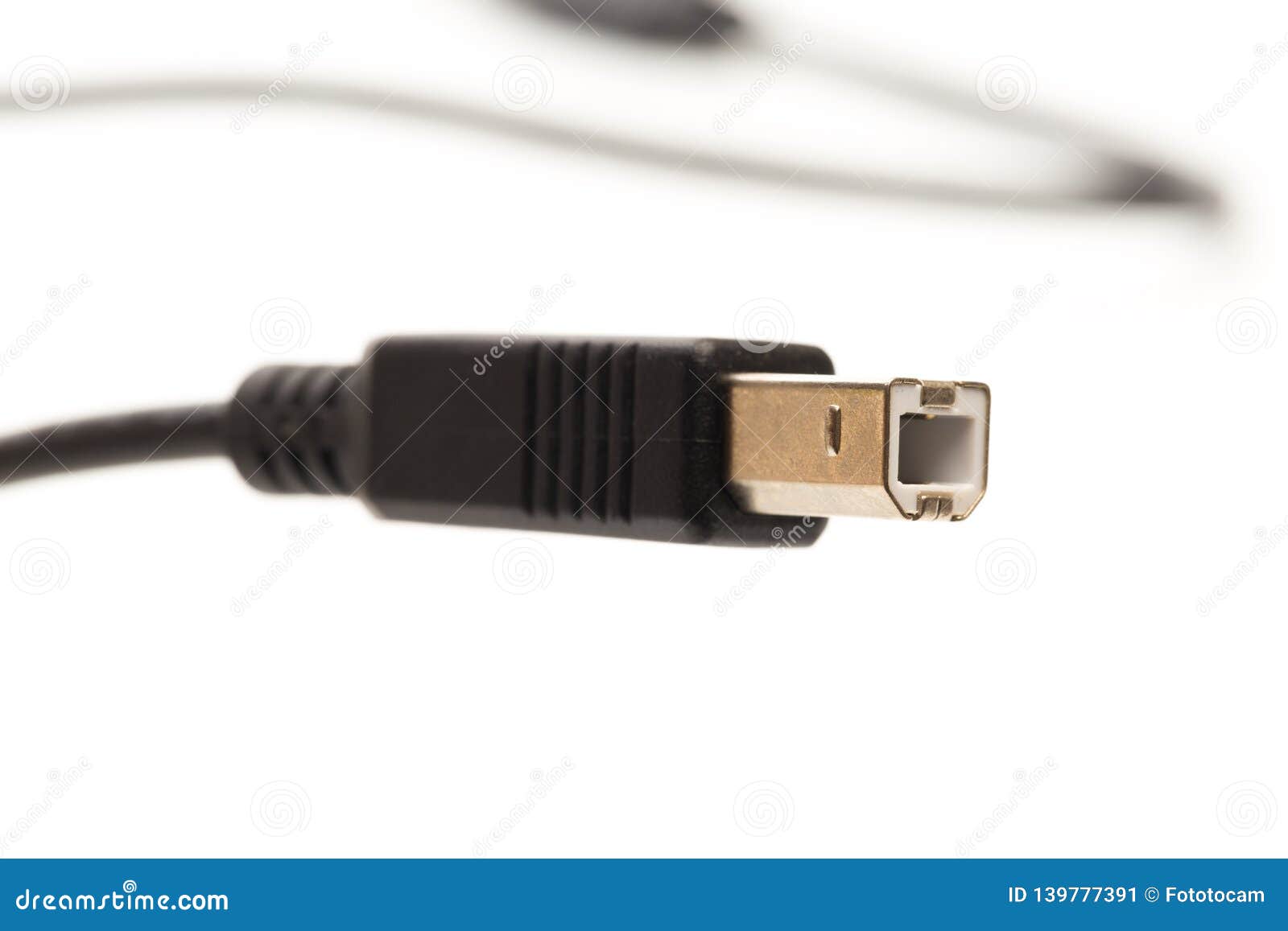 USB Type B Connector Isolated on White Background Stock Image - Image ...
