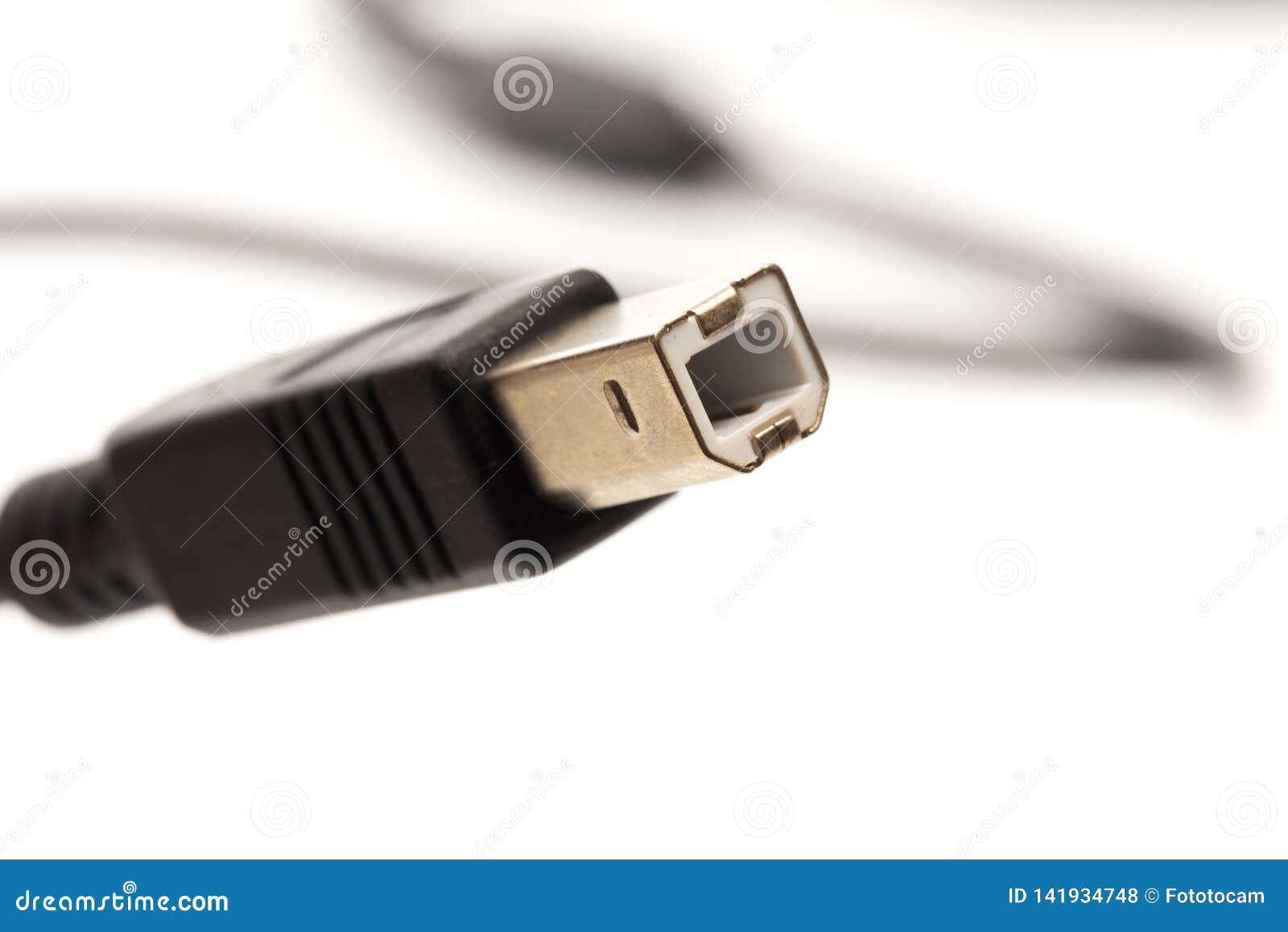 USB Type B Connector Isolated on White Background Stock Photo - Image ...