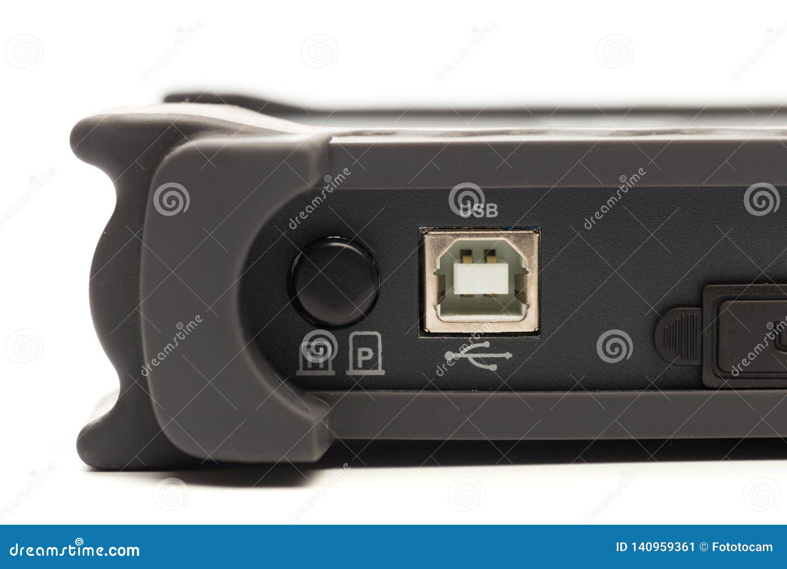 USB Type B Input of Digital Signal Oscilloscope Stock Image - Image of ...