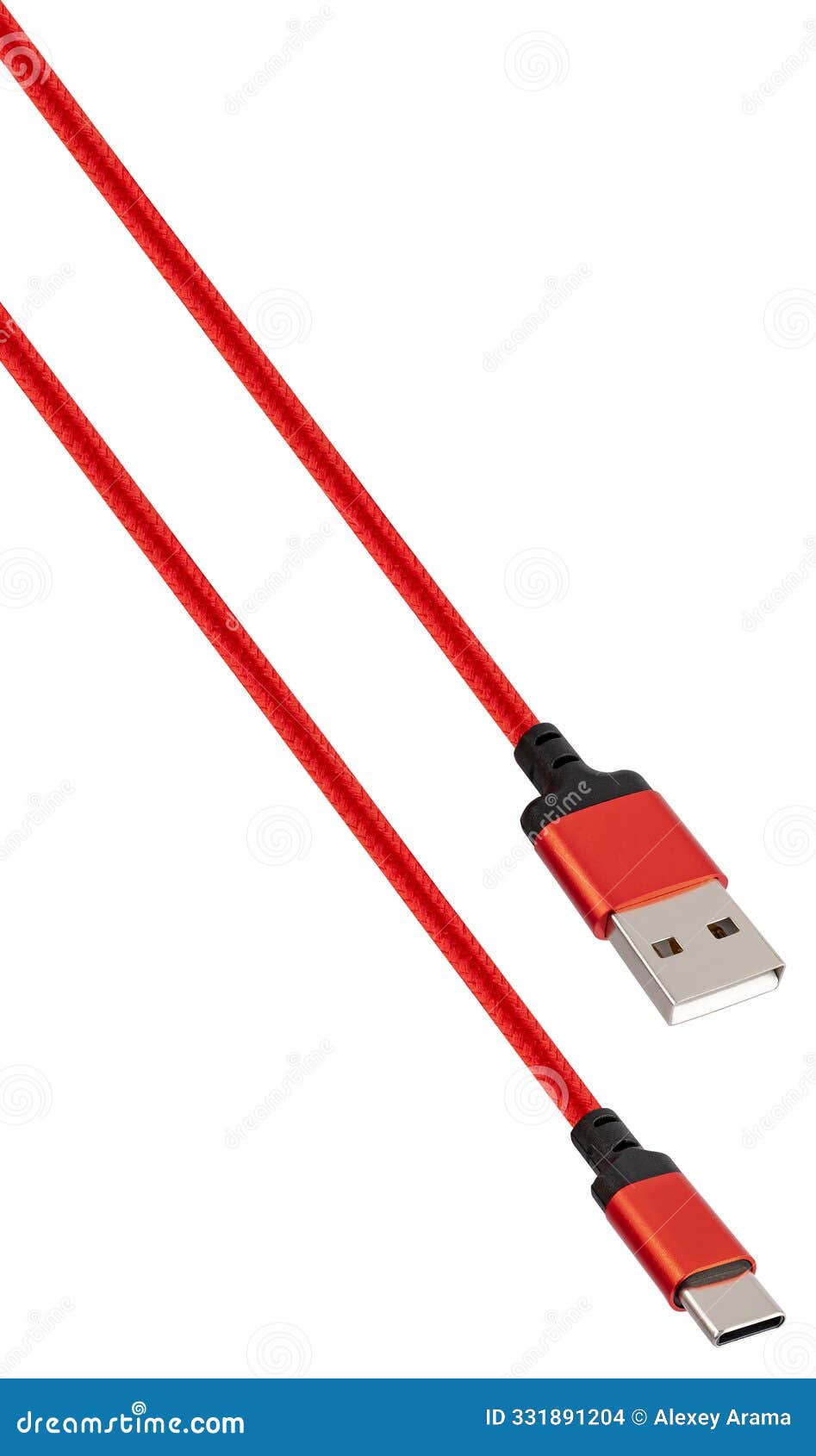 USB and Type-C Cable and Connector, Insulated on White Background Stock ...