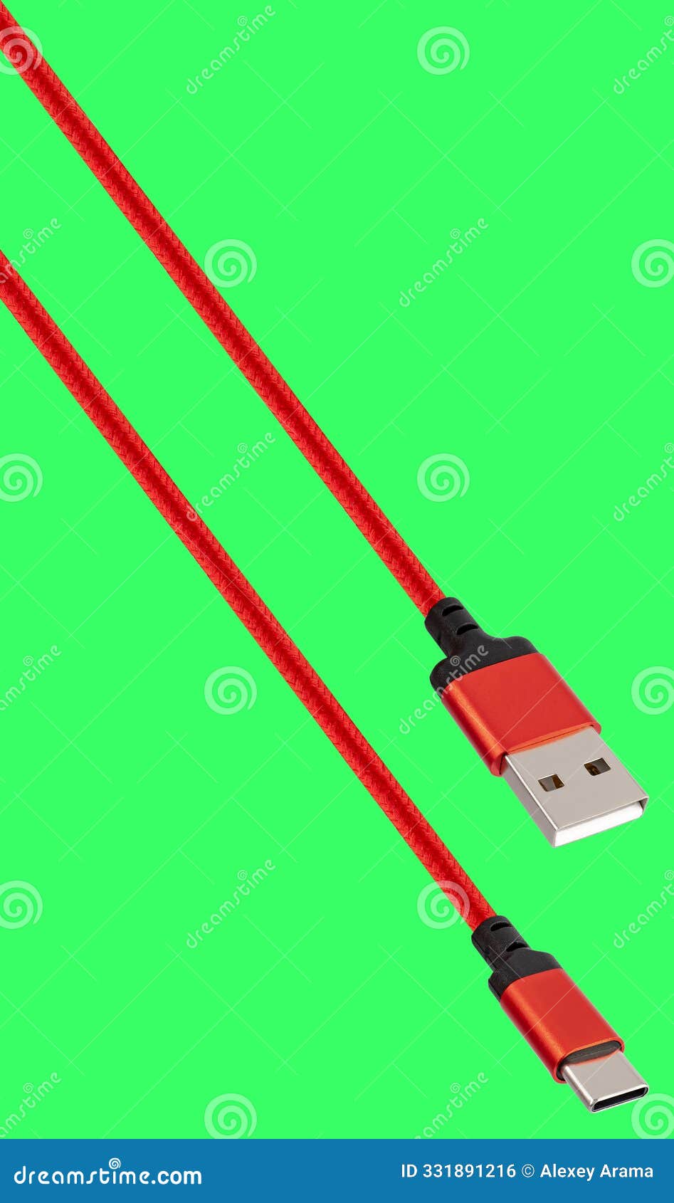 USB and Type-C Cable and Connector, Insulated on White Background Stock ...