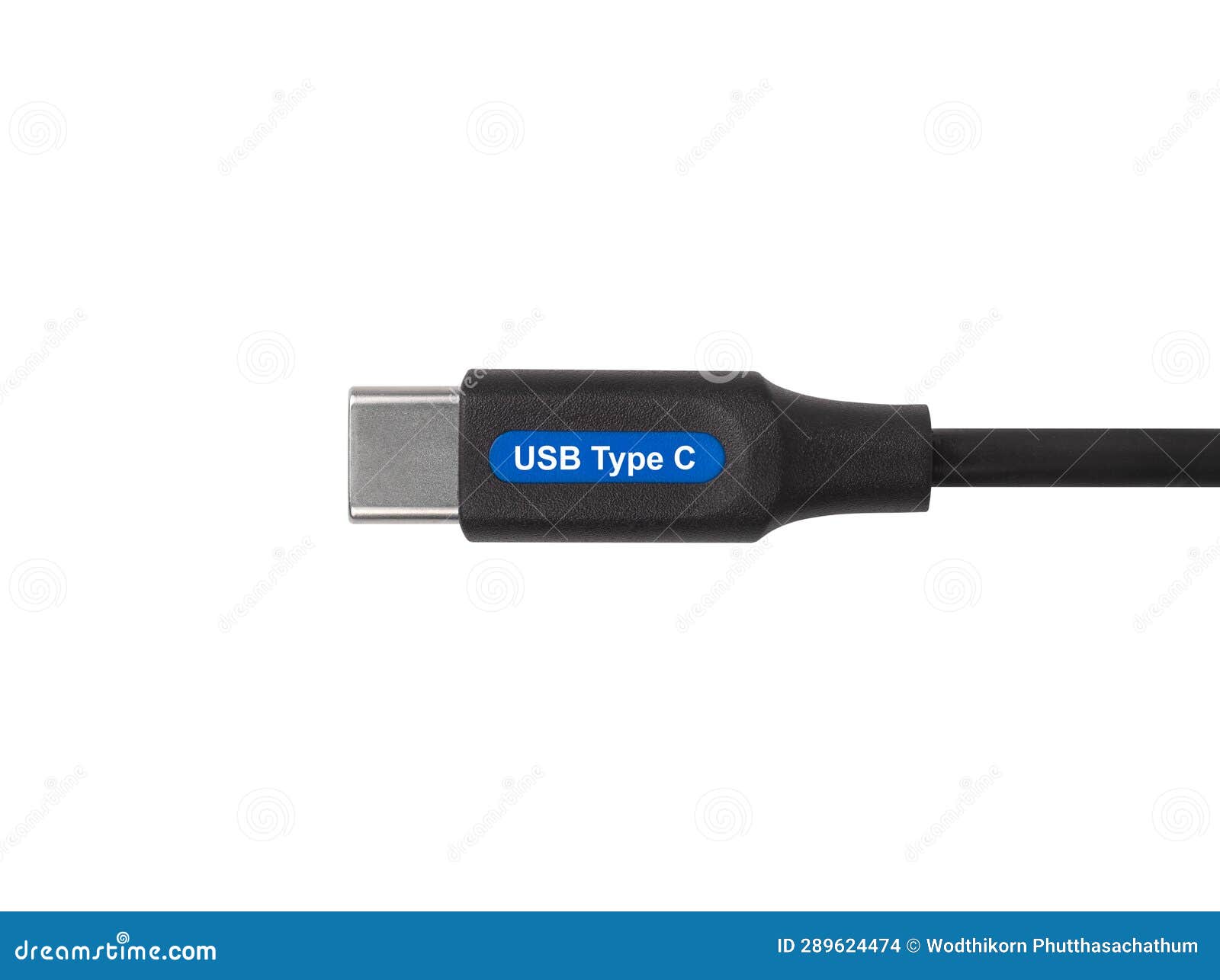 USB Type C Cable, Type-C Connector Cable on White Background, Power ...